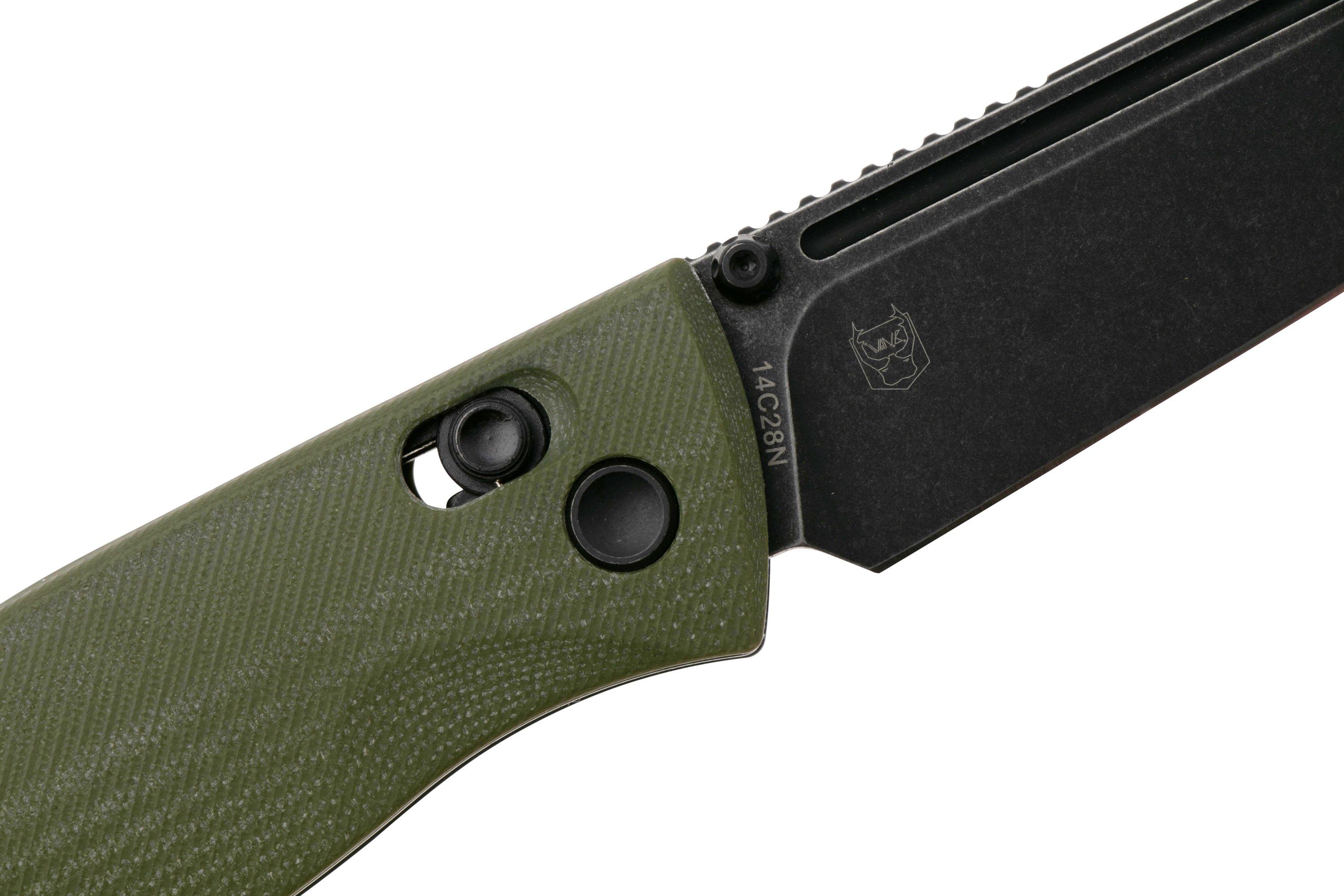 Real Steel Pathfinder FFG 7851GB, Blackwash, Green G10 pocket knife ...