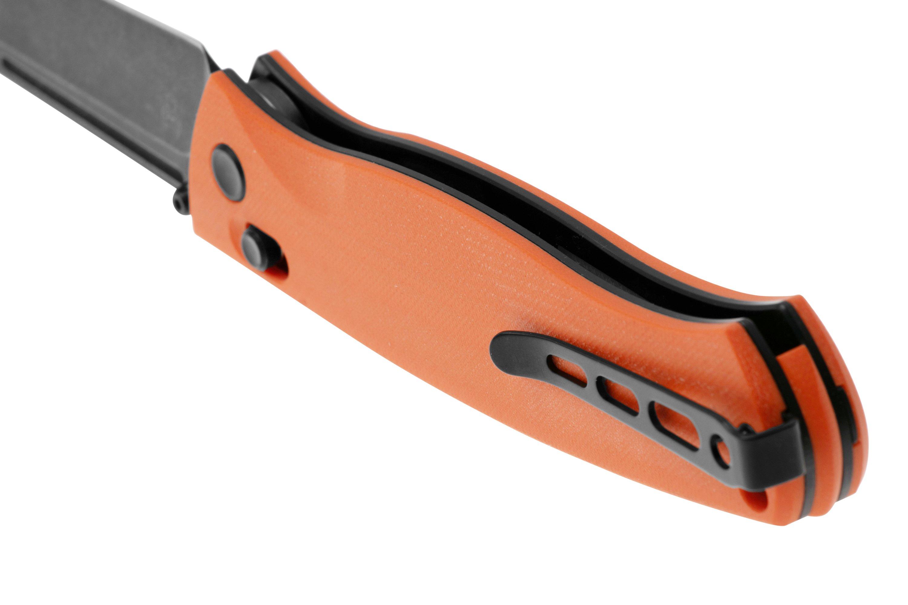 Real Steel Pathfinder FFG 7851OB Blackwashed 14C28N, Orange G10, pocket ...