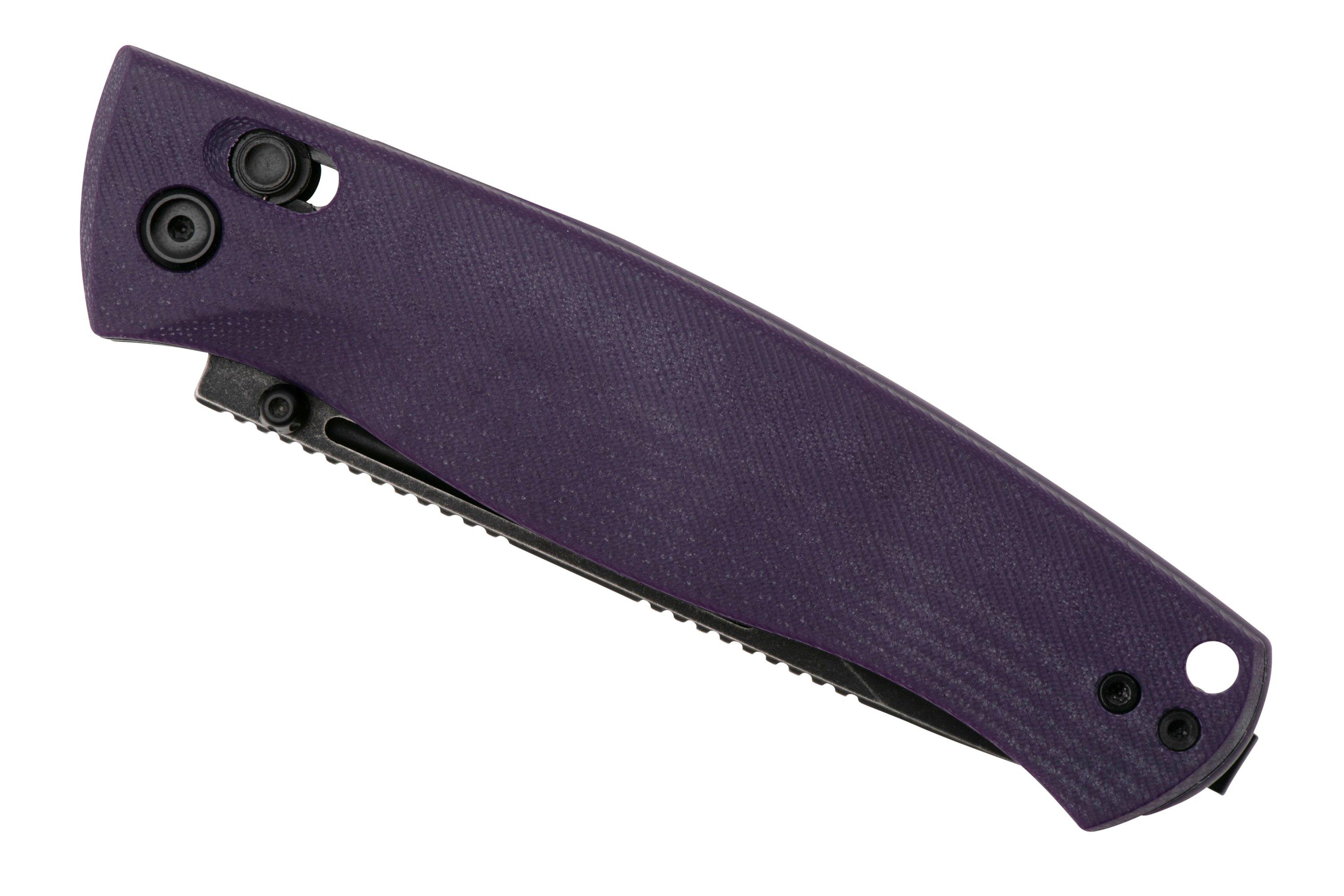 Real Steel Pathfinder FFG 7851PB Blackwashed 14C28N, Purple G10, pocket ...