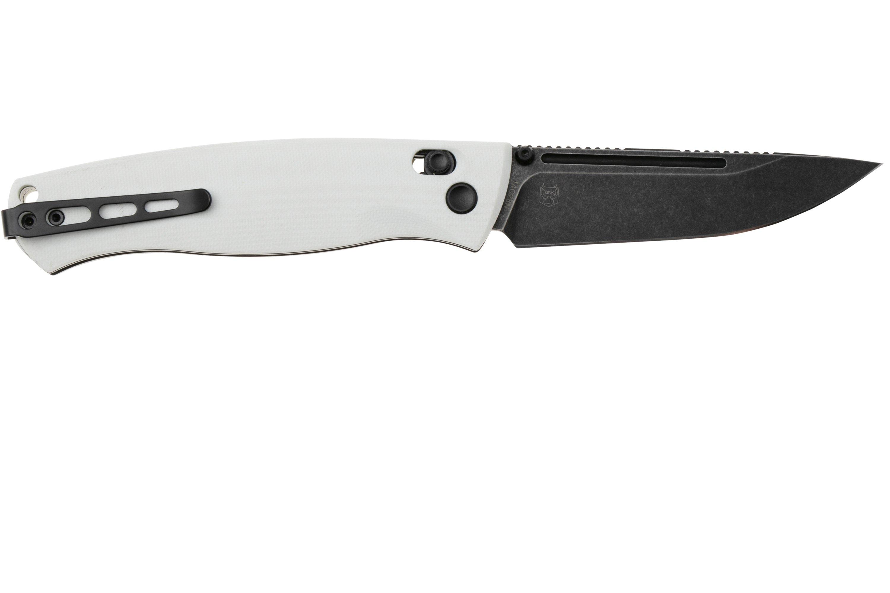 Real Steel Pathfinder FFG 7851WB Blackwashed 14C28N, White G10, pocket ...