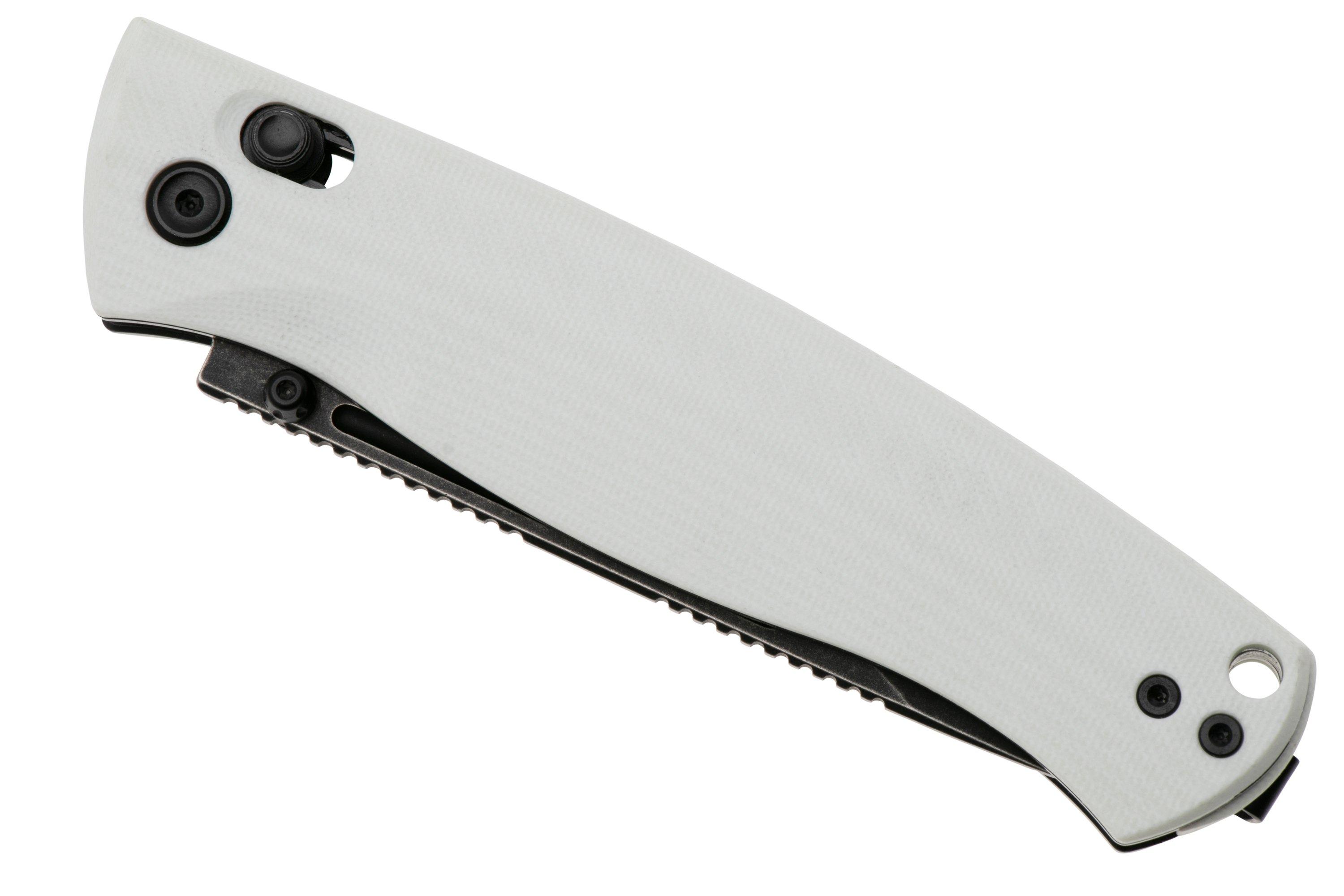 Real Steel Pathfinder FFG 7851WB Blackwashed 14C28N, White G10, pocket ...