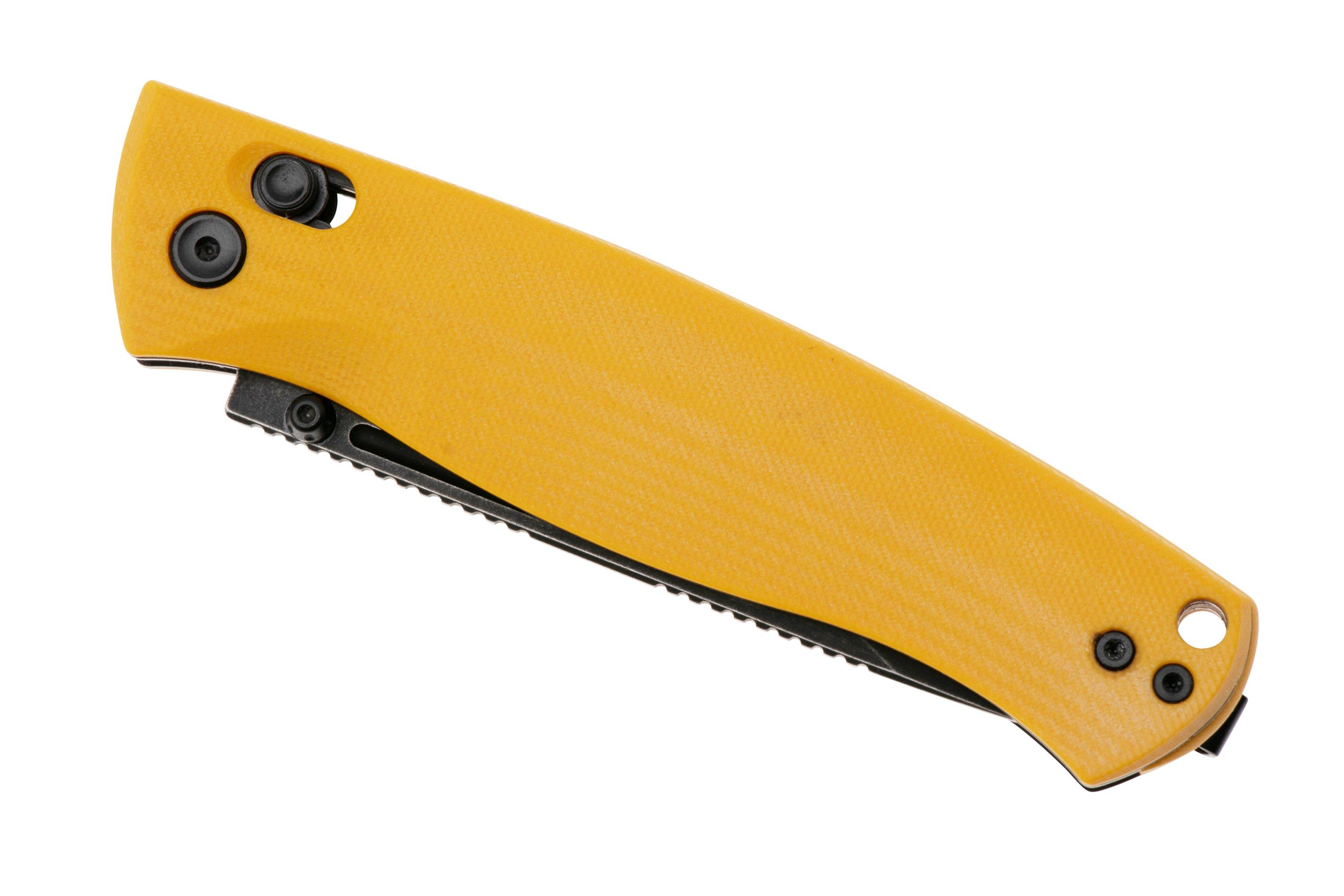 Real Steel Pathfinder FFG 7851YB Blackwashed 14C28N, Yellow G10, pocket ...