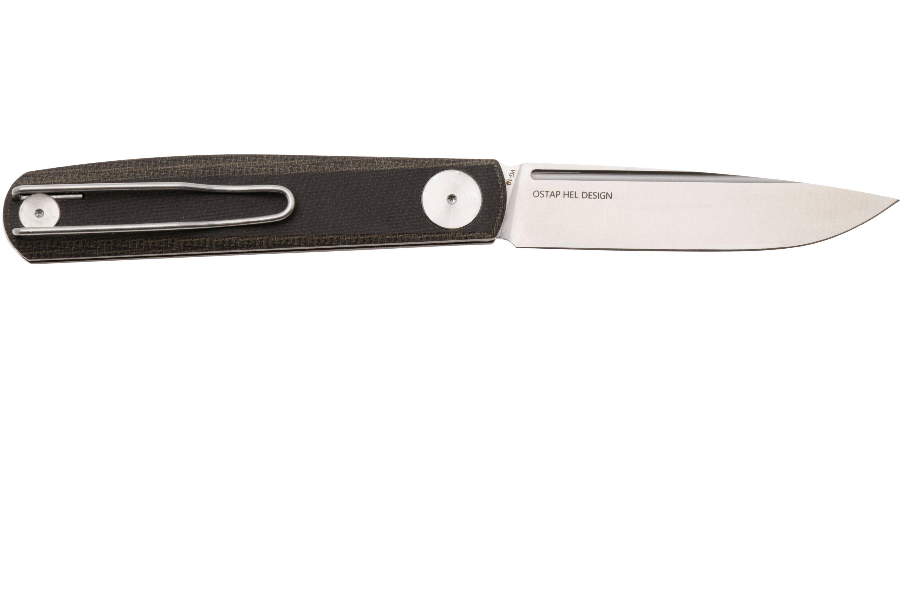 Nóż składany Real Steel G-Slip Compact 7865BM Satin VG10, Black Micarta ...