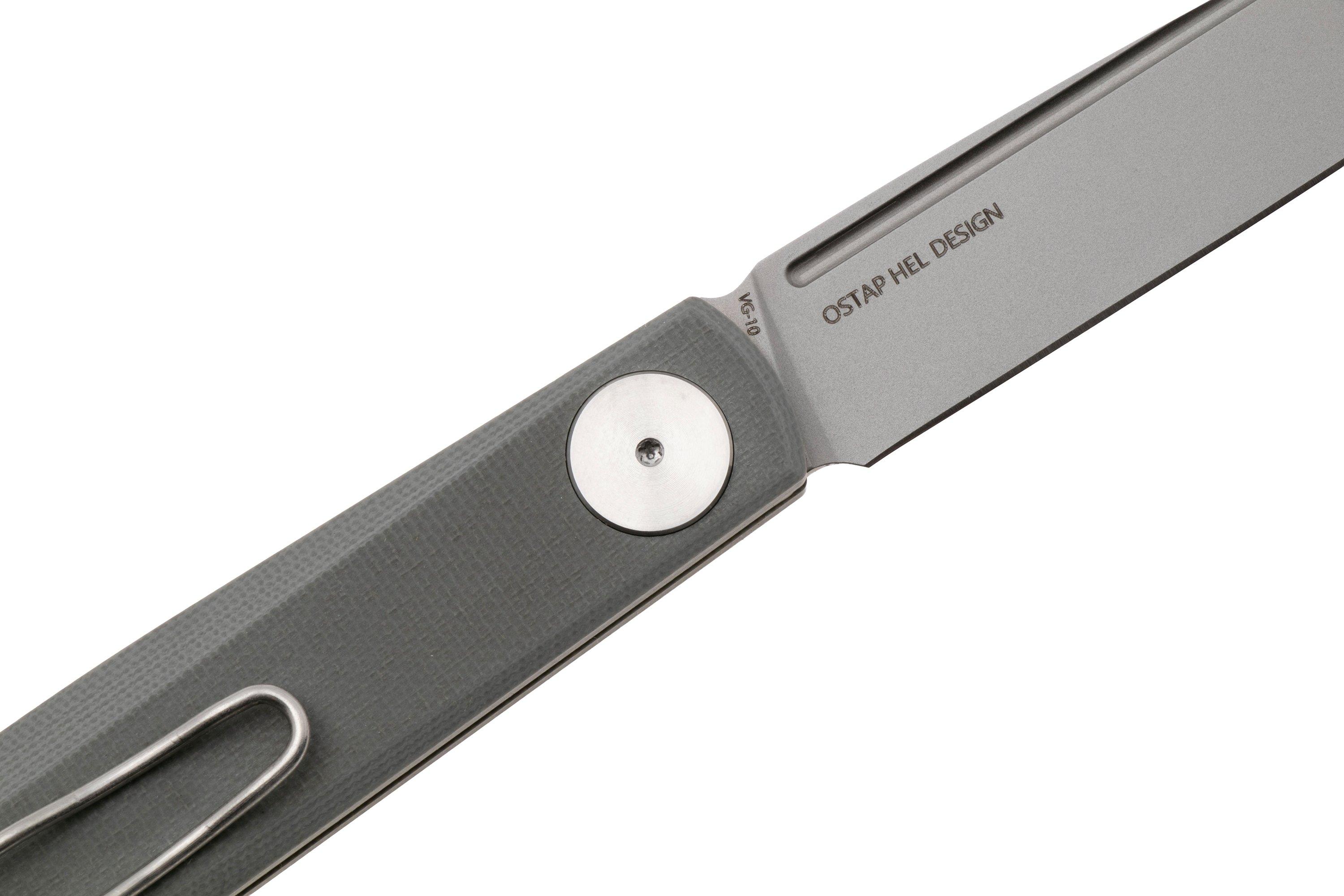Real Steel G-Slip Compact 7869 Bead Blasted VG10, Grey G10, zakmes ...