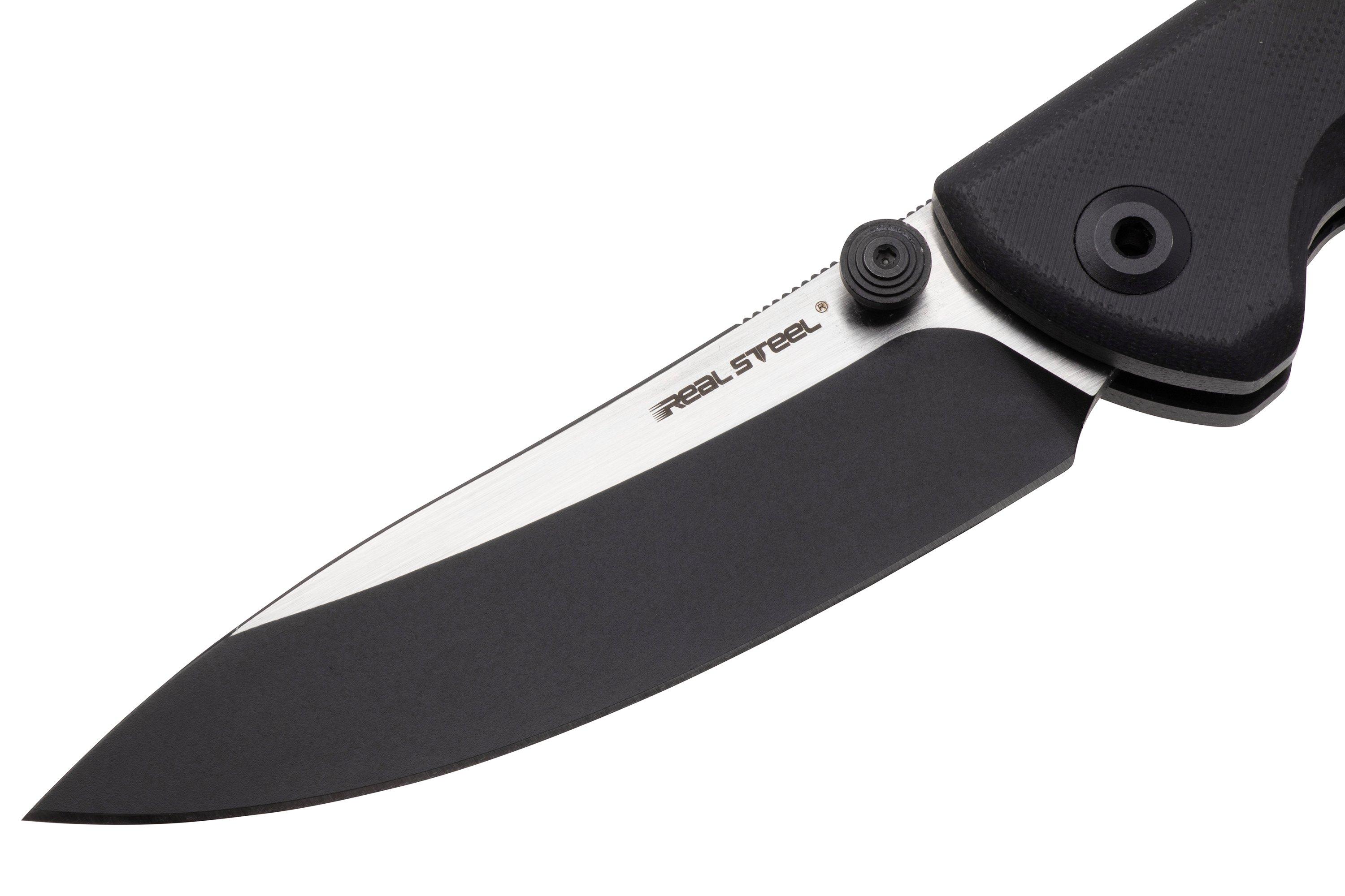 Real Steel Yak 7871BB, Satin/Black PVD 14C28N, Flat Grind, Black G10 ...