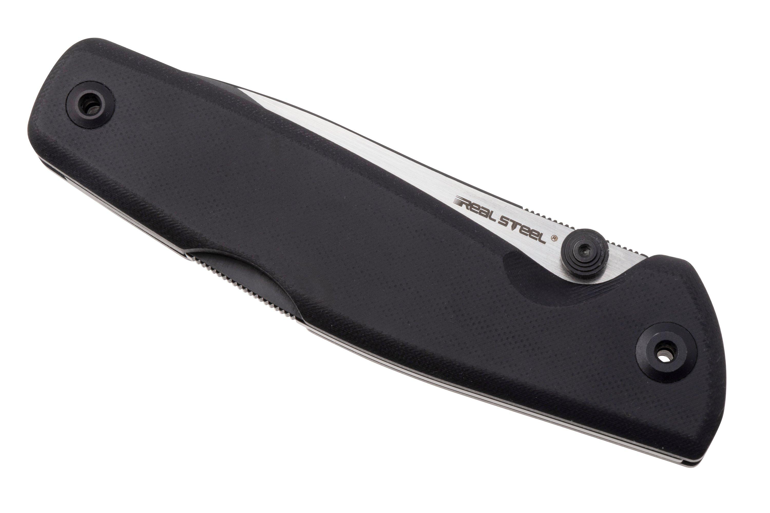 Real Steel Yak 7871BB, Satin/Black PVD 14C28N, Flat Grind, Black G10 ...