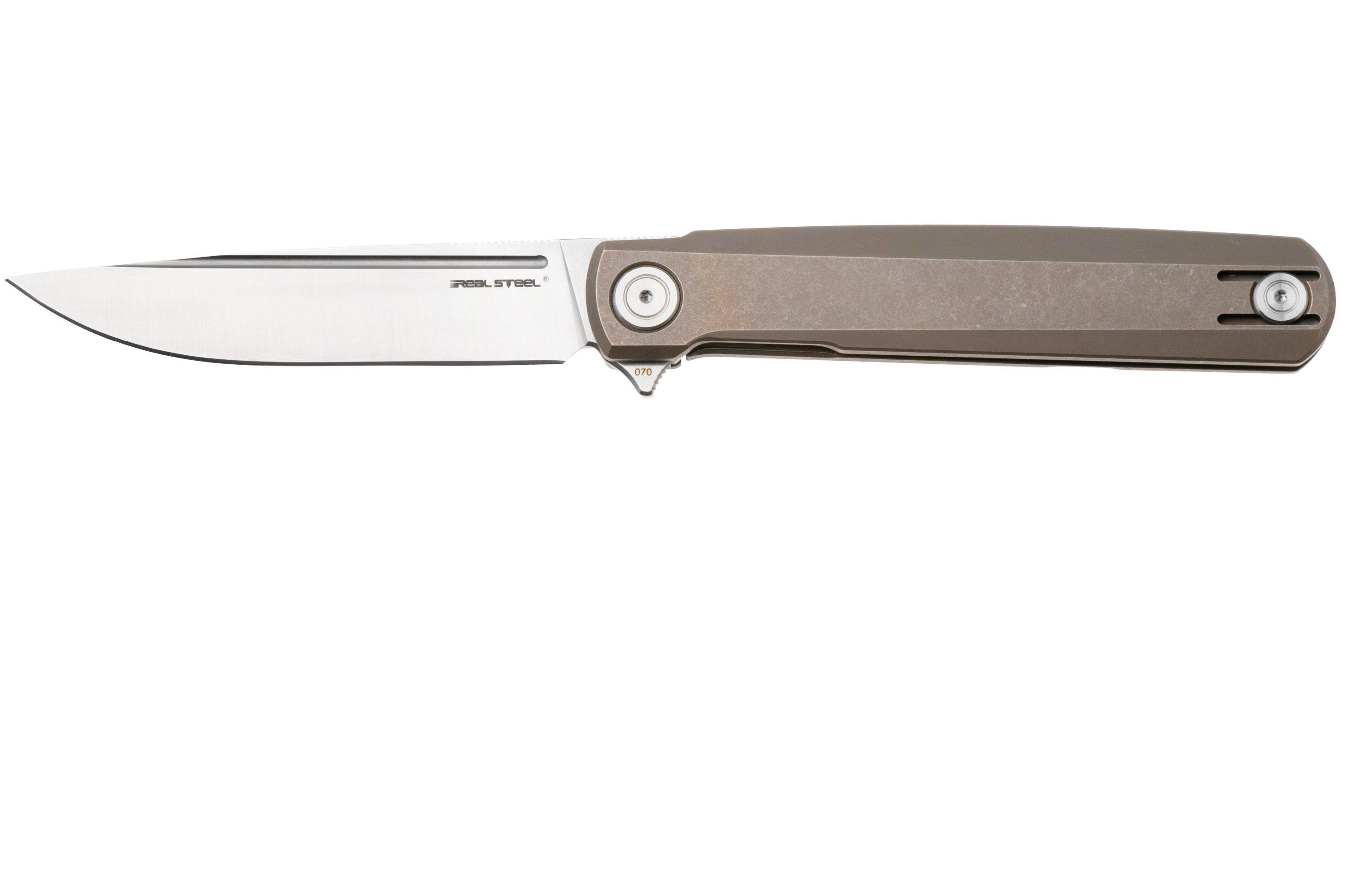 Real Steel G-Frame 7874TS02 Satin N690, Tan Bronze Titanium, coltello ...