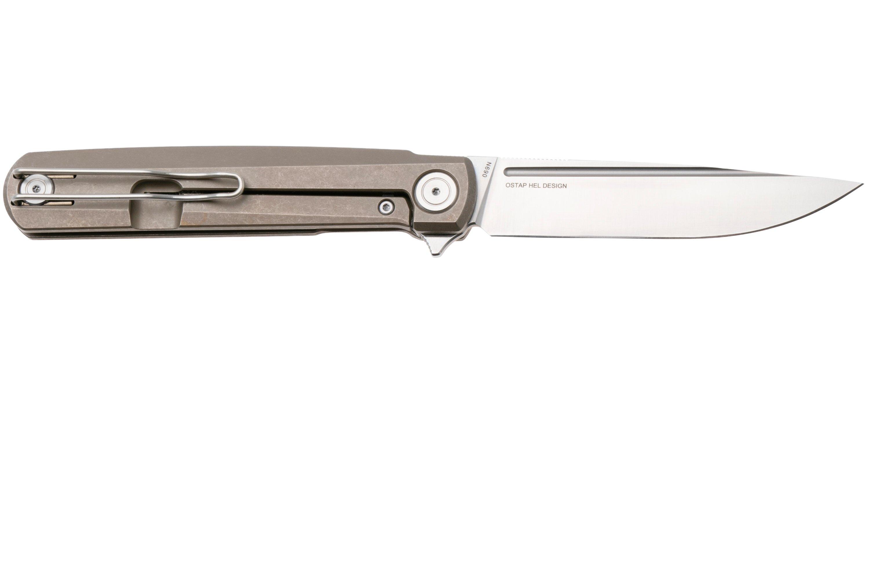 Real Steel G-Frame 7874TS02 Satin N690, Tan Bronze Titanium, coltello ...