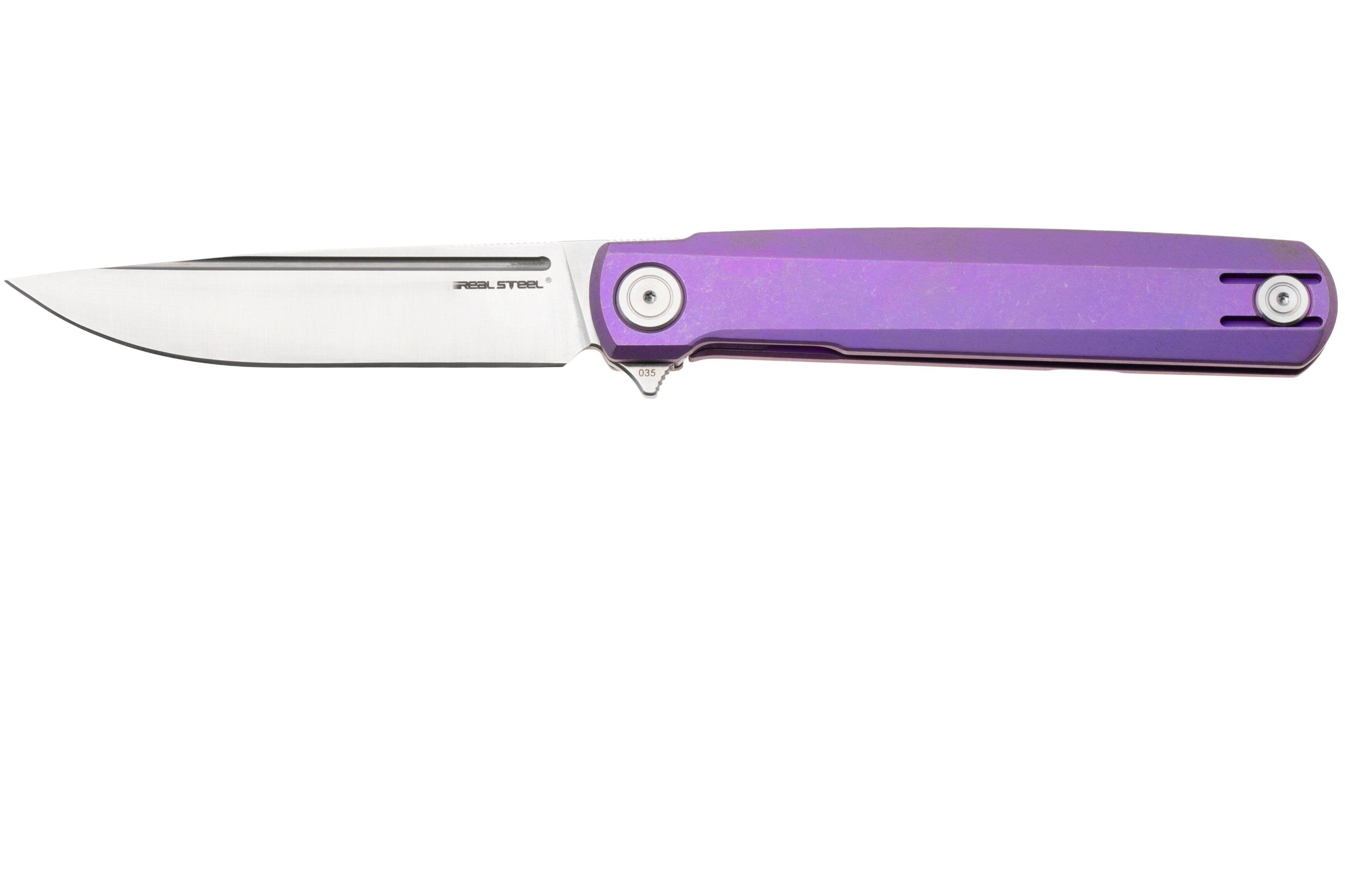 Real Steel G-Frame 7874TS04 Satin N690, Violet Purple Titanium pocket ...