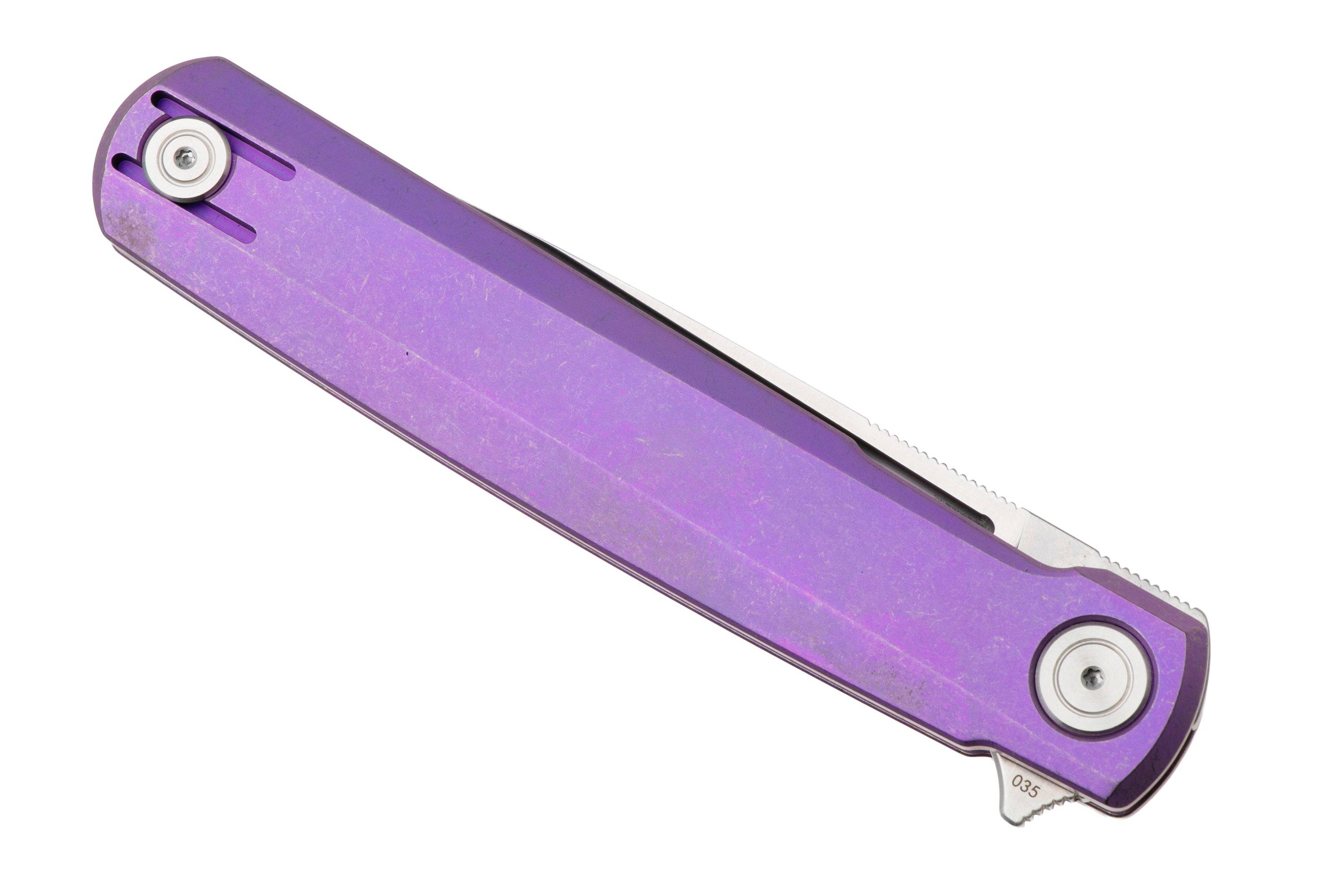 Real Steel G-Frame 7874TS04 Satin N690, Violet Purple Titanium, couteau ...