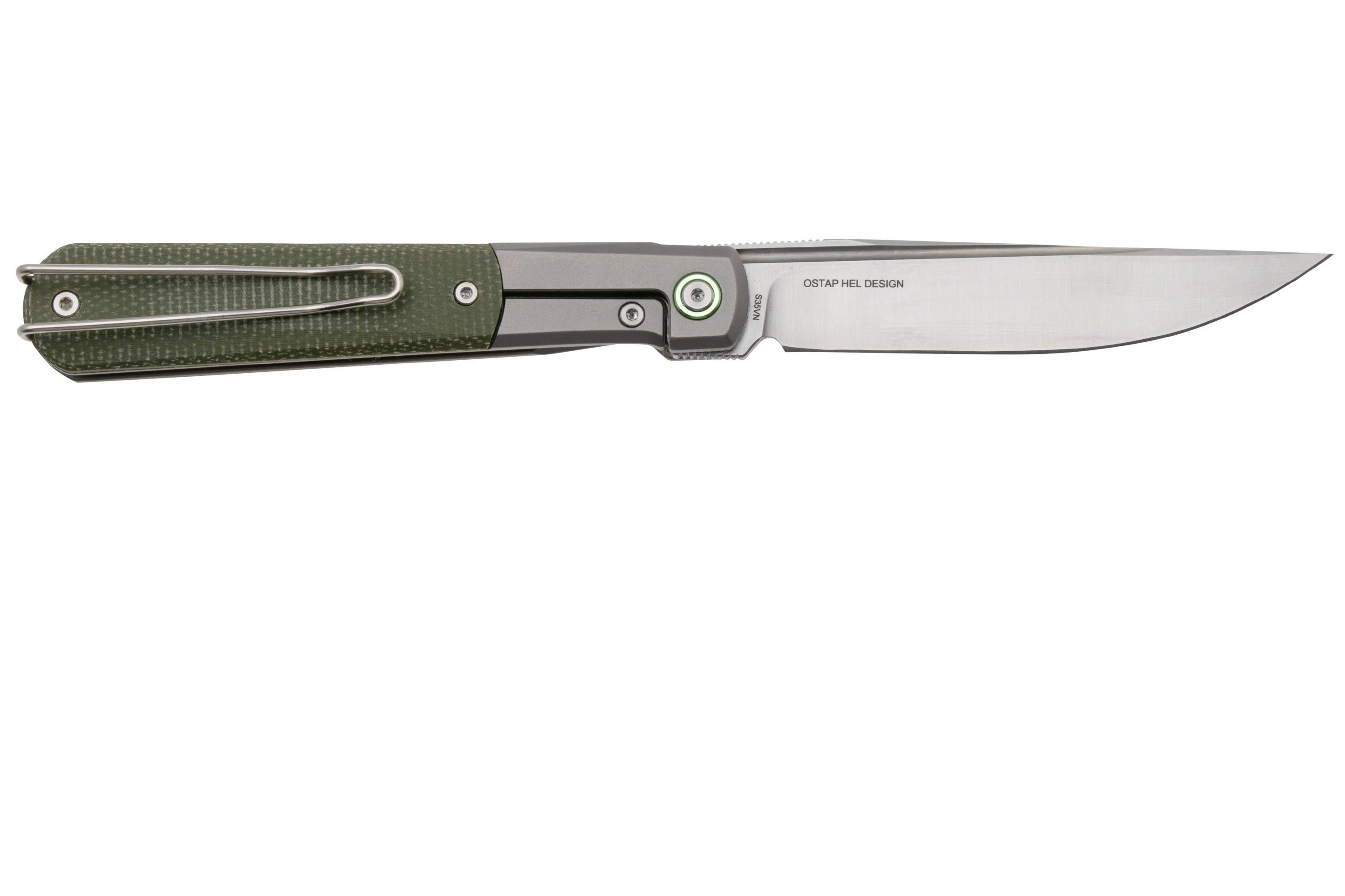 Real Steel Barlow RB-7 7891 CPM S35VN, Green Micarta pocket knife ...