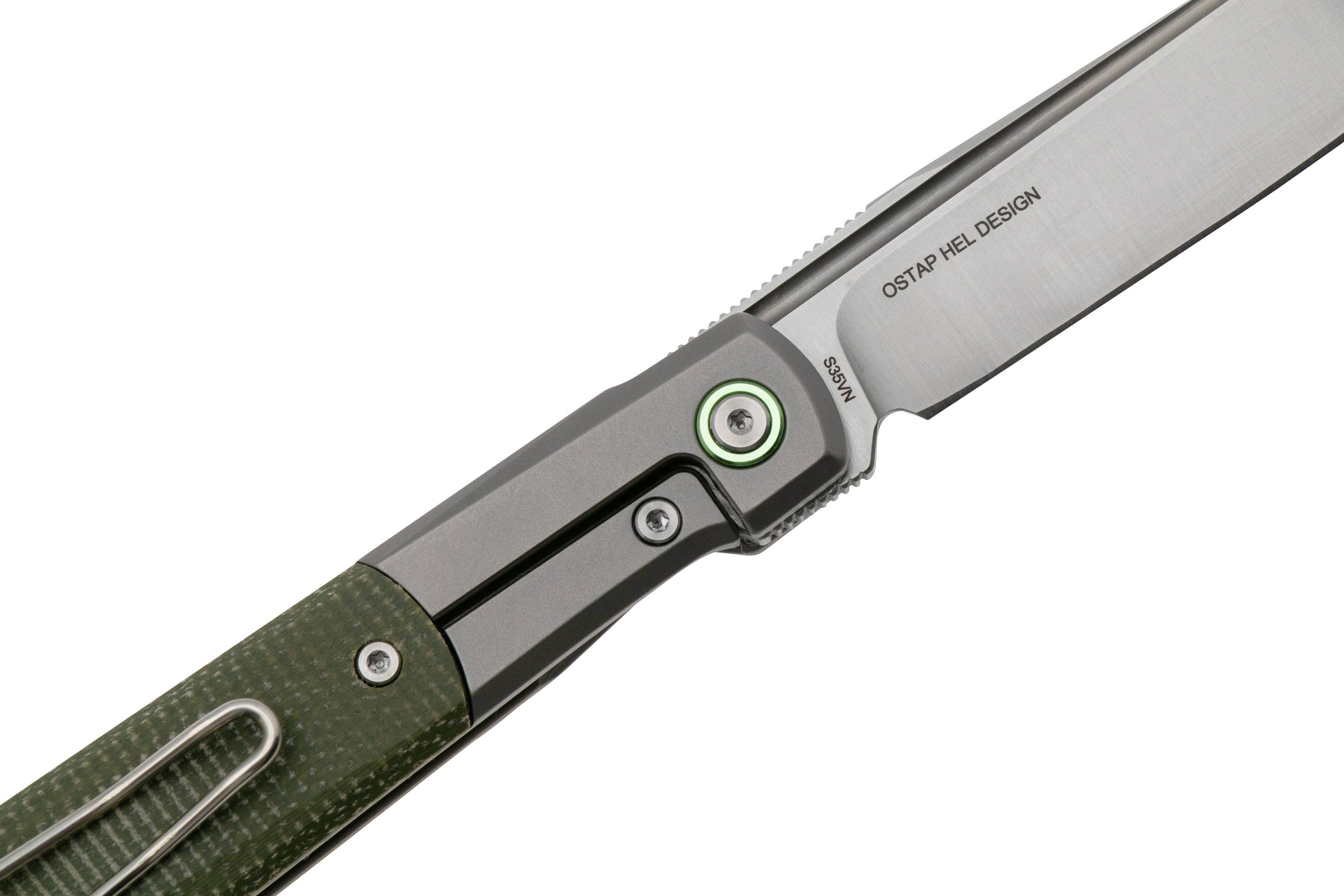 Real Steel Barlow RB-7 7891 CPM S35VN, Green Micarta pocket knife ...