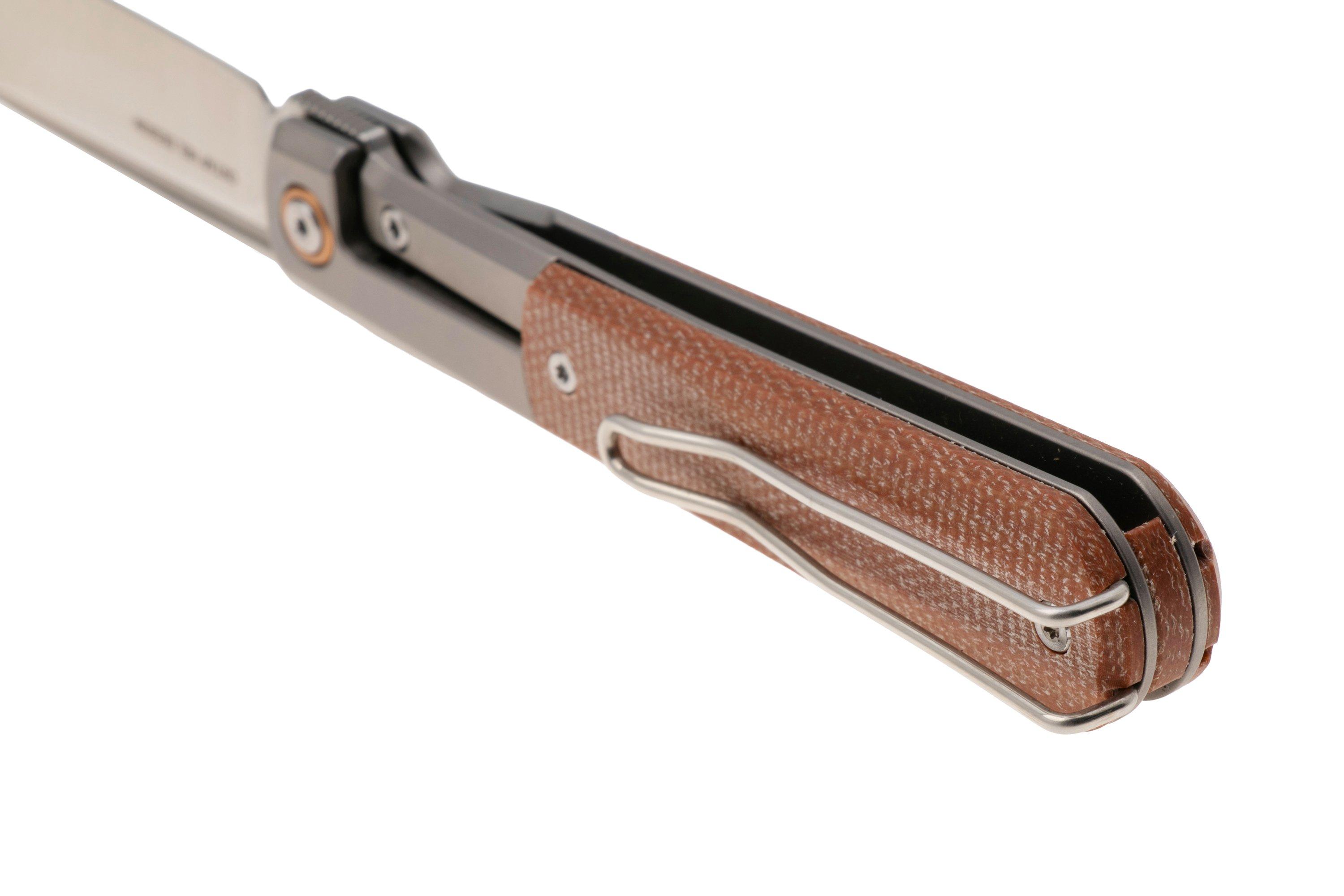 Real Steel Barlow RB-7 7892 Satin S35VN, Titanium Natural Micarta Inlay ...