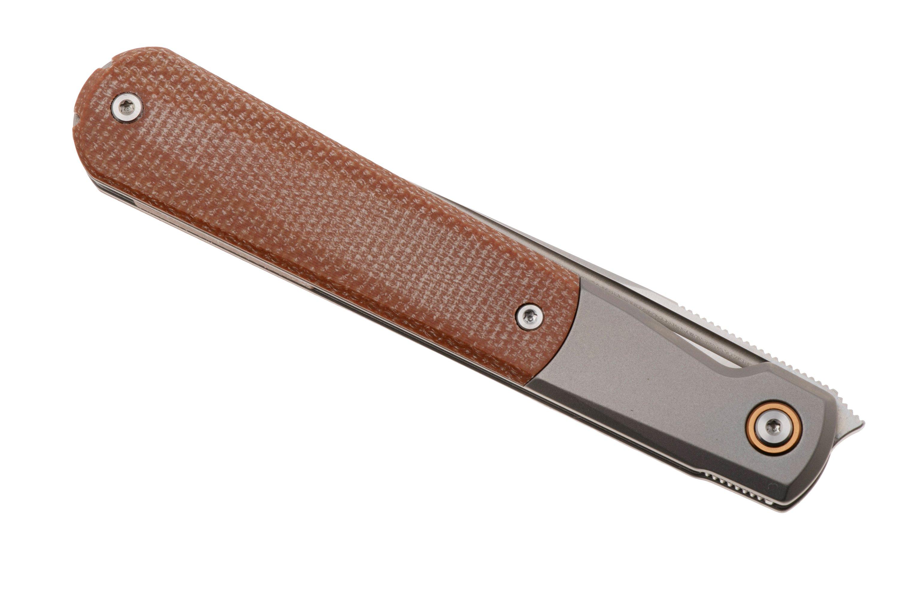 Real Steel Barlow RB-7 7892 Satin S35VN, Titanium Natural Micarta Inlay ...