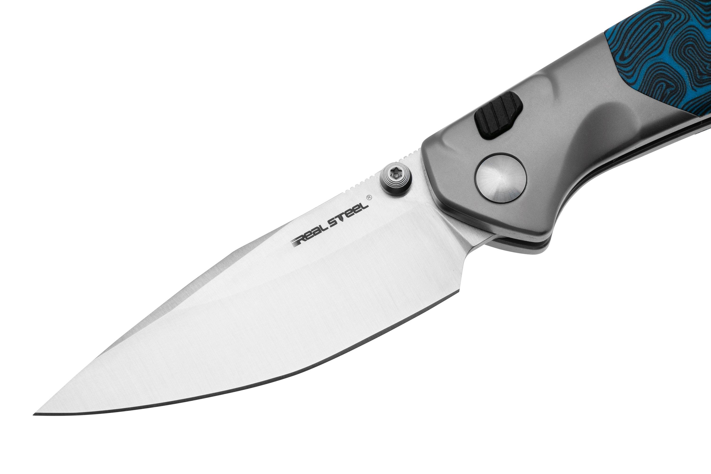 Real Steel Hoeft 7901DB Satin S35VN, Blue G-Mascus coltello da tasca ...