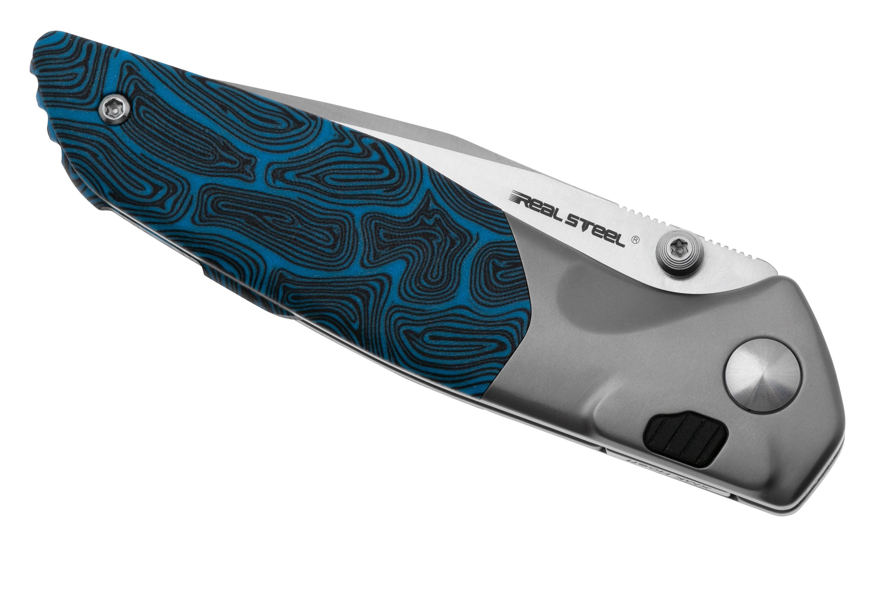 Real Steel Hoeft 7901DB Satin S35VN, Blue G-Mascus pocket knife, Austin ...