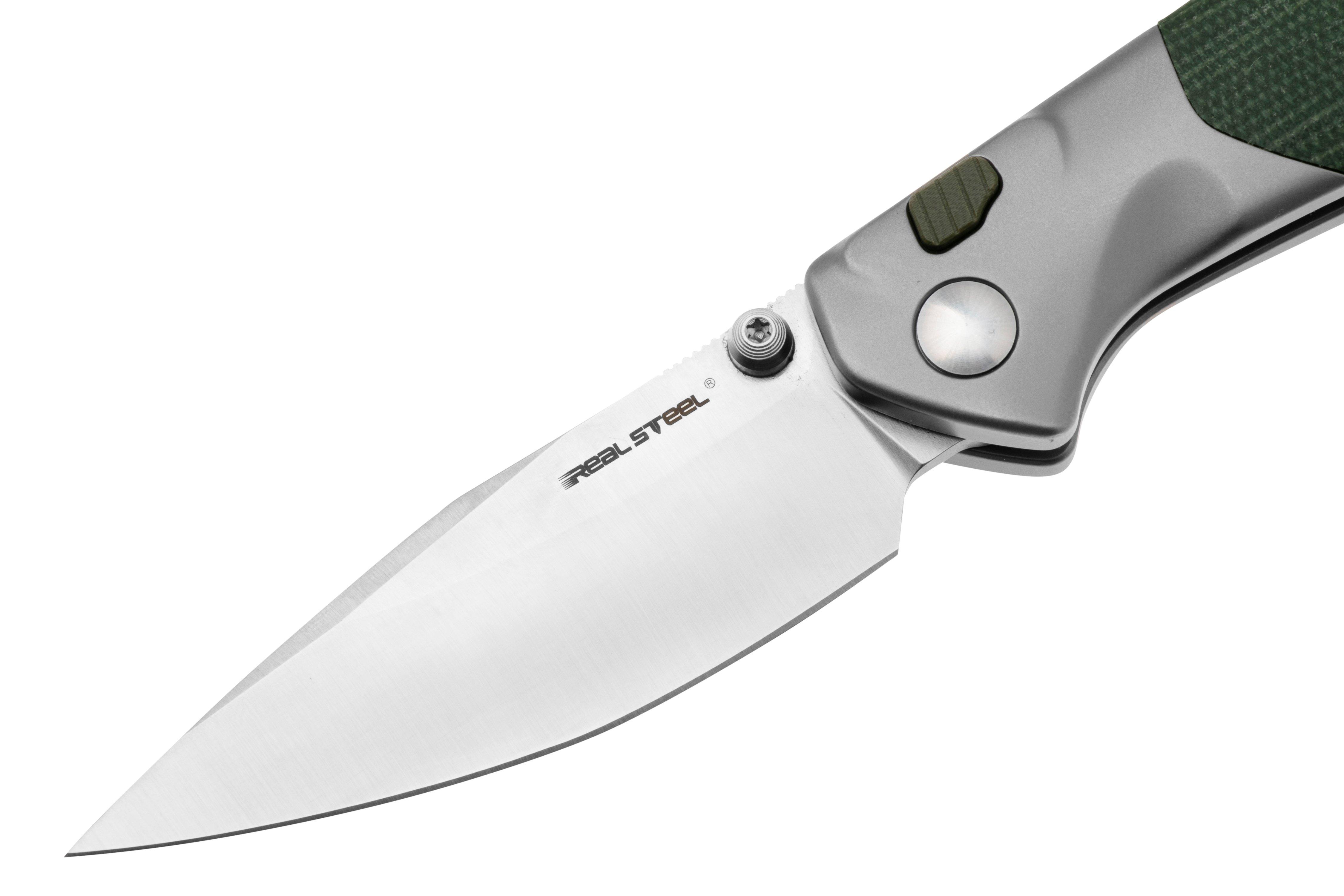 Real Steel Hoeft 7901GM Satin S35VN, Green Micarta pocket knife, Austin ...