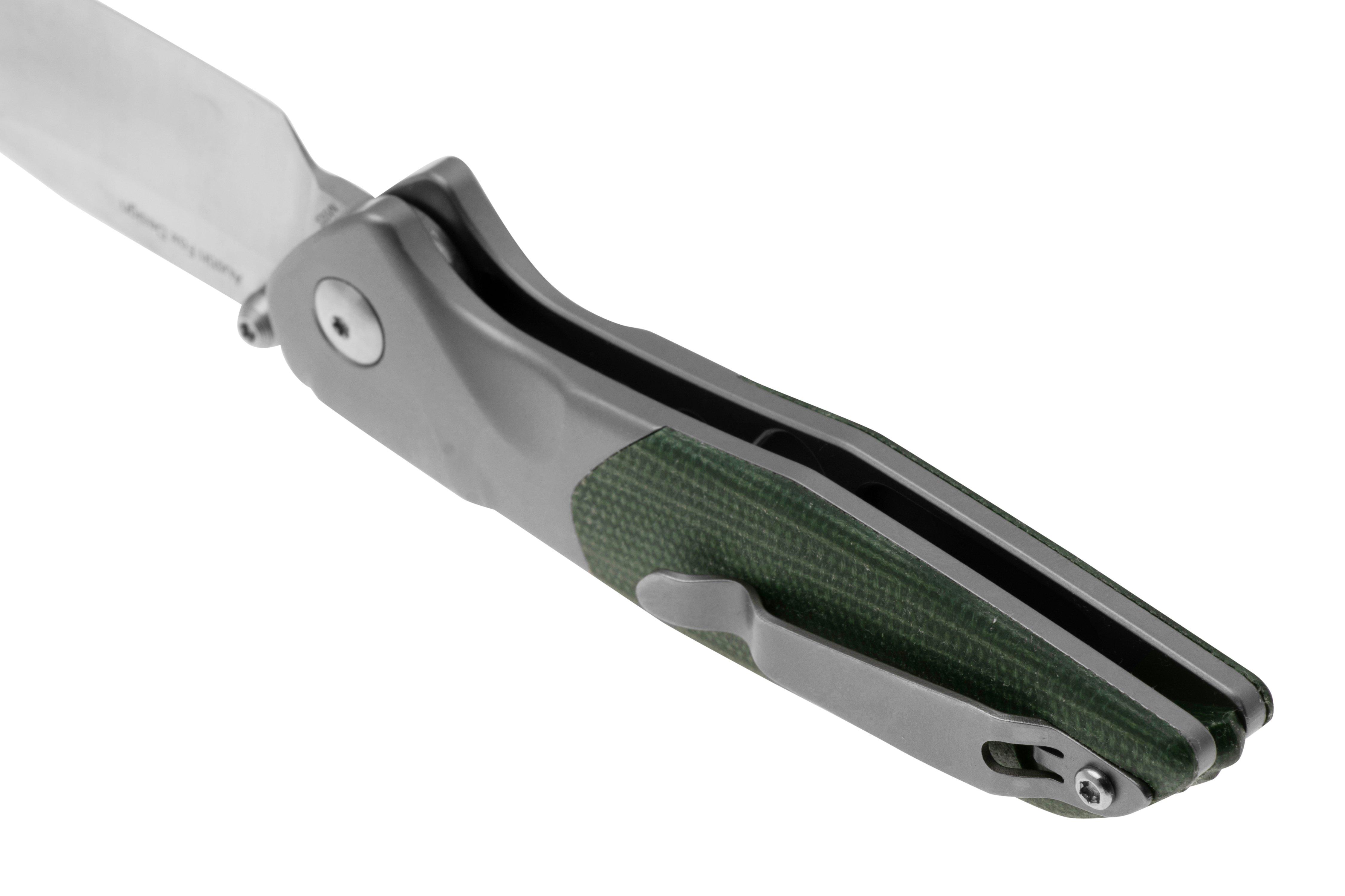 Real Steel Hoeft 7901GM Satin S35VN, Green Micarta coltello da tasca ...