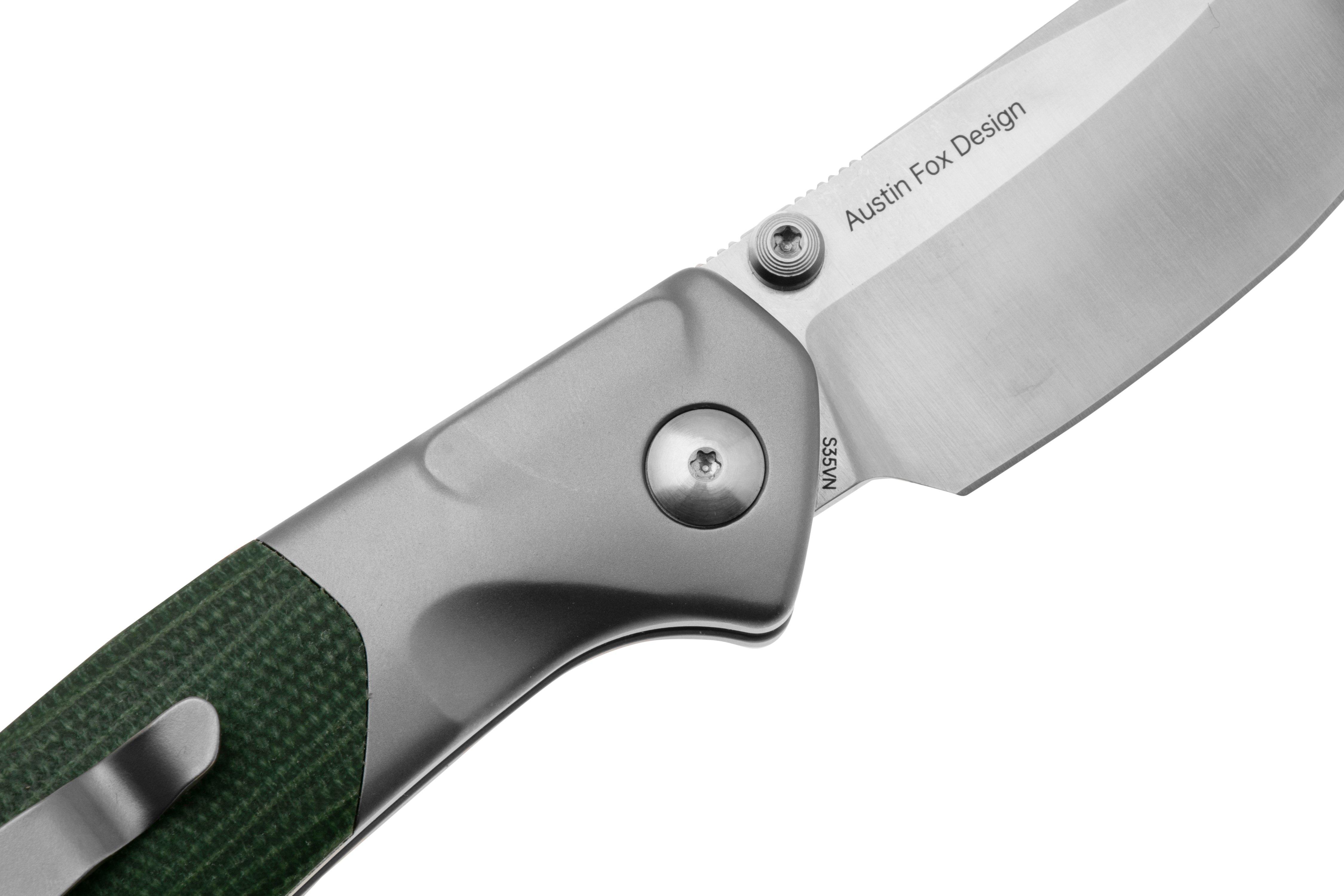 Real Steel Hoeft 7901GM Satin S35VN, Green Micarta coltello da tasca ...