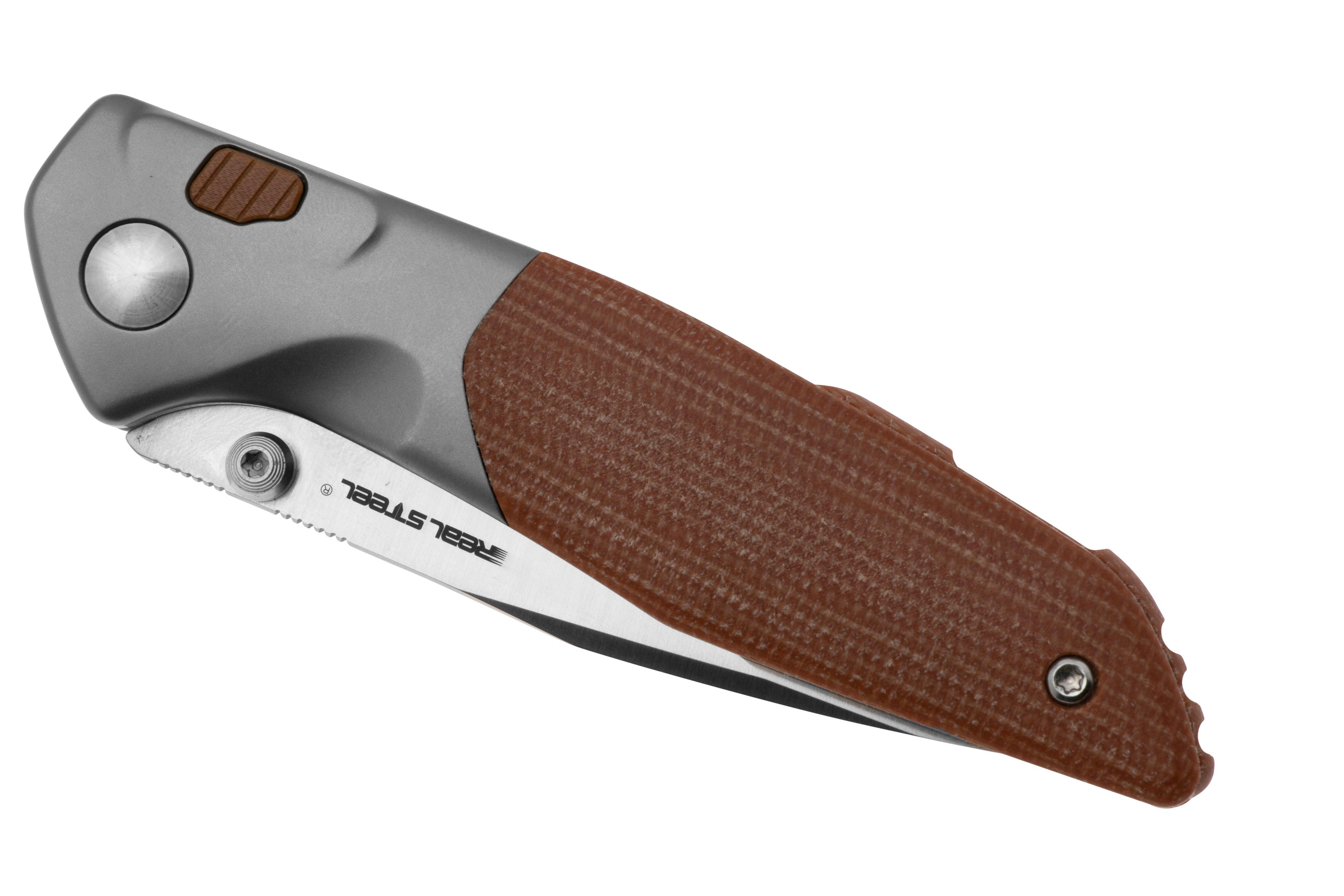 Real Steel Hoeft 7901NM Satin S35VN, Natural Micarta coltello da tasca ...
