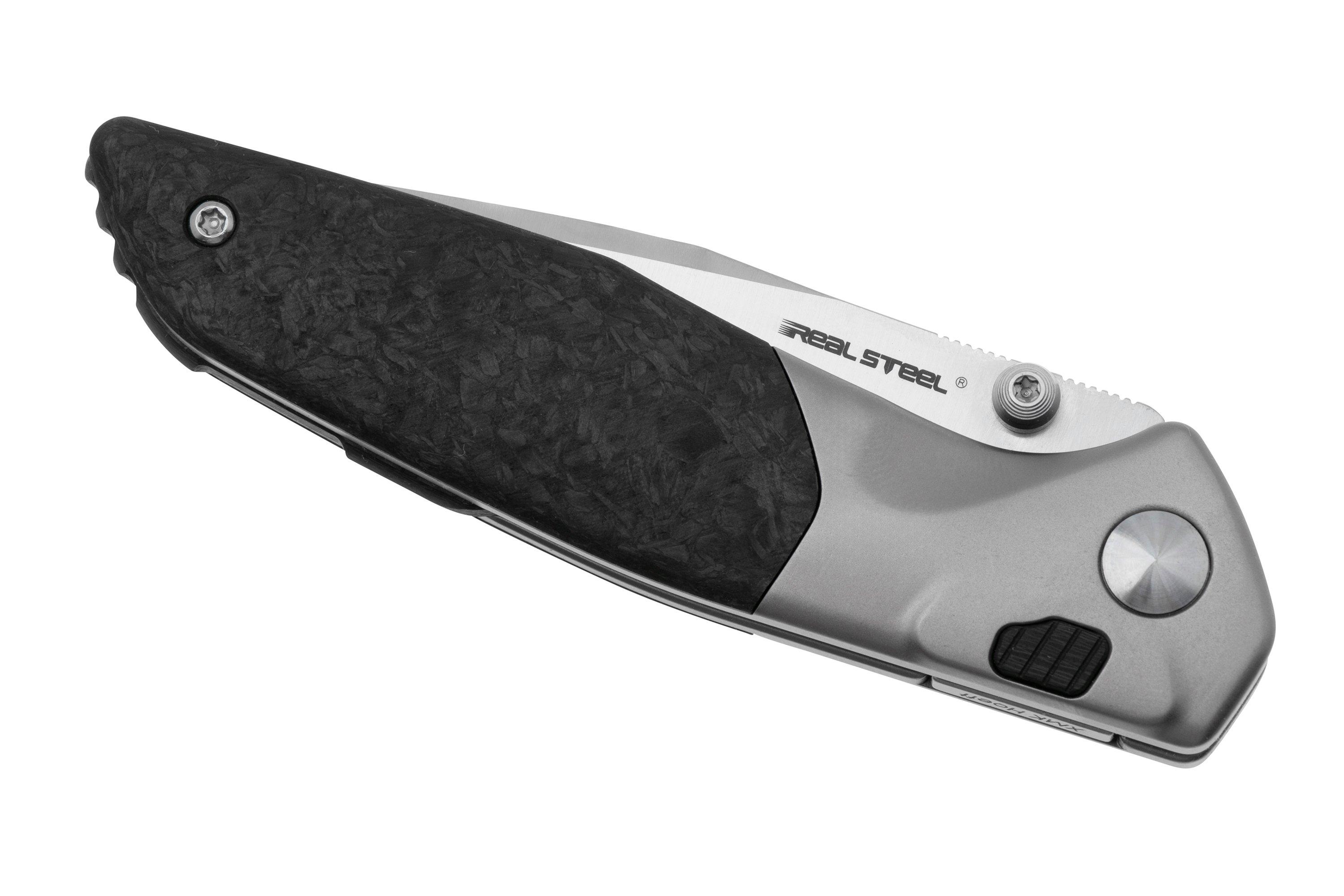 Real Steel Hoeft 7901SF Satin S35VN, Shredded Carbon Fiber pocket knife ...