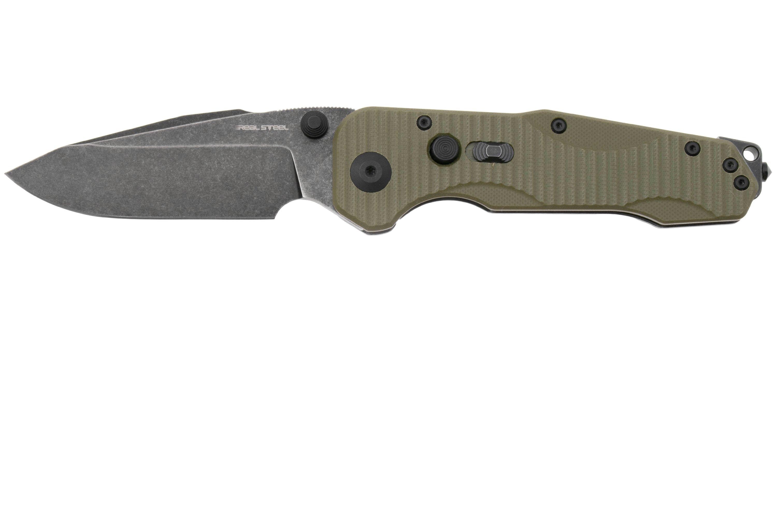 Real Steel Evolution Ironclad 7911BG, Blackwashed D2 Droppoint, OD ...