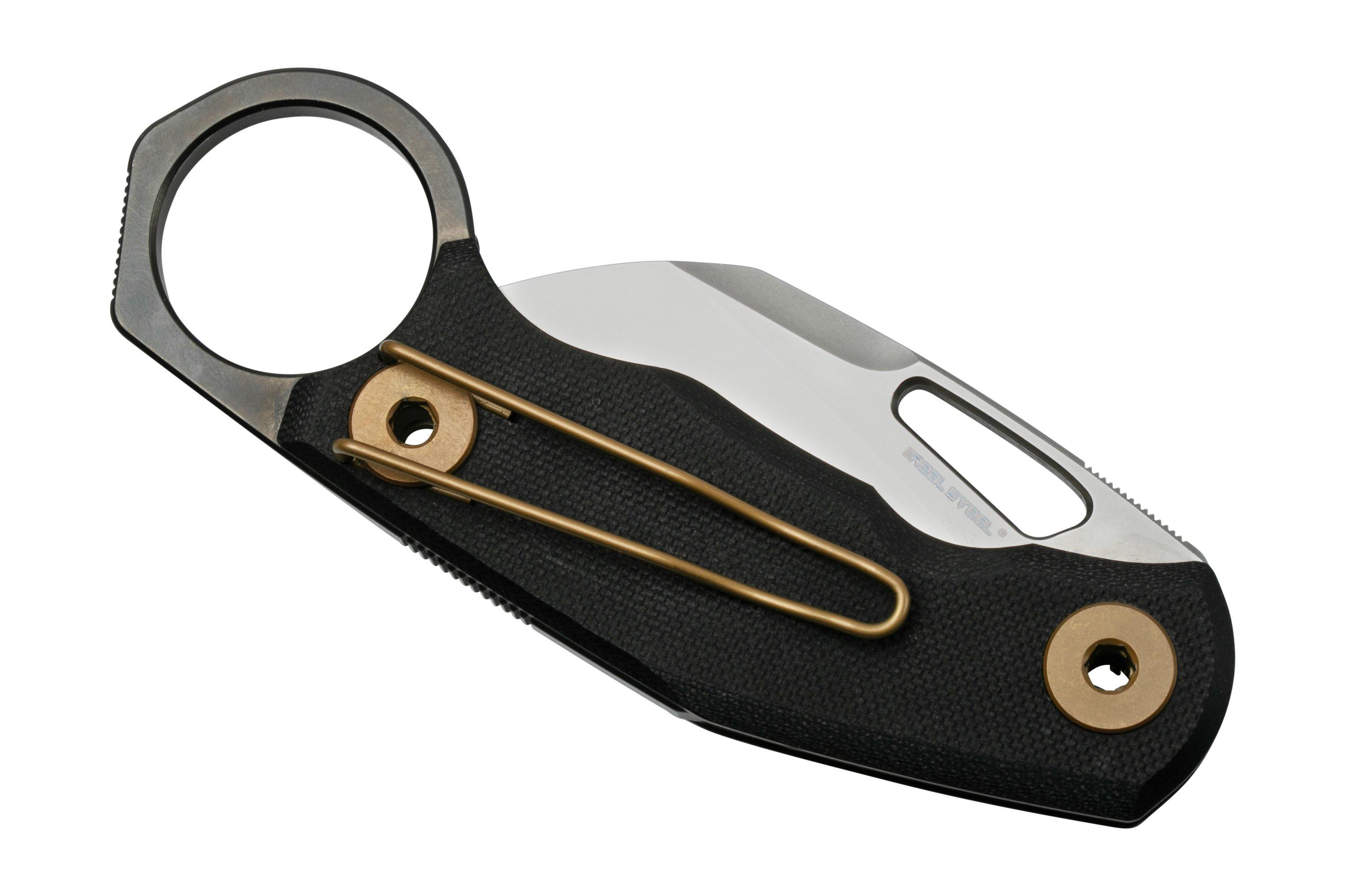 Real Steel Shade 7915 Black G10, Bronze coltello da tasca karambit ...