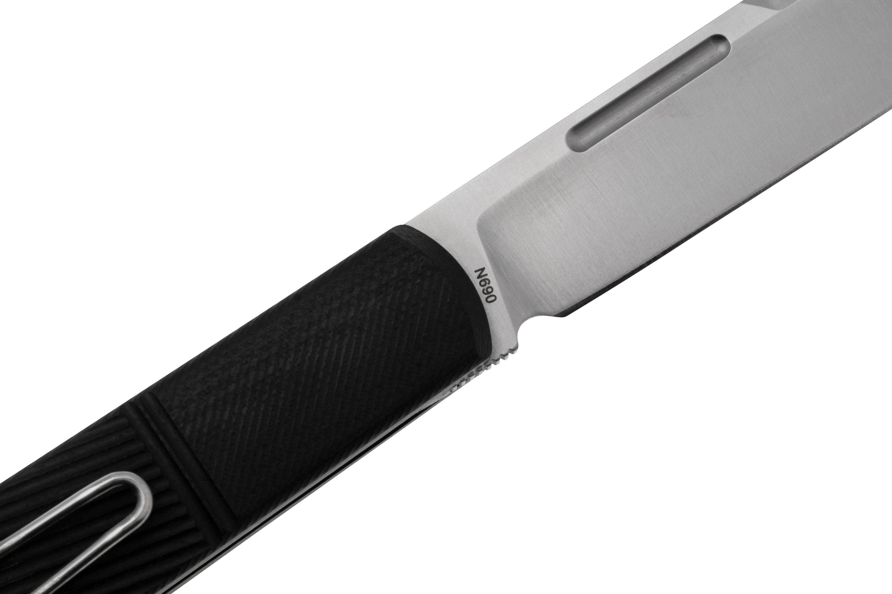 Real Steel Barlow RB5, 8021B Droppoint N690, Black G10, slipjoint ...