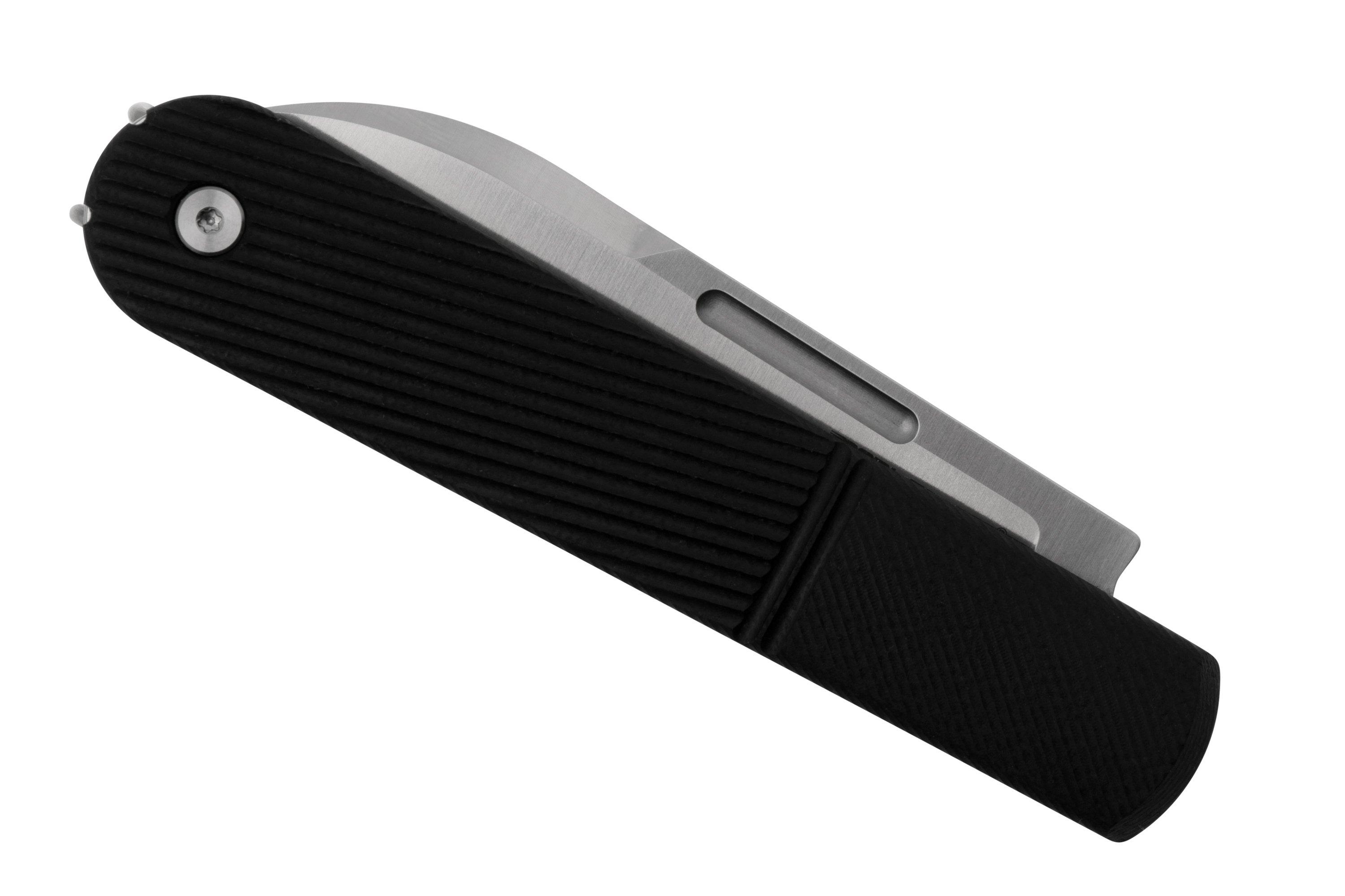 Real Steel Barlow RB5, 8021B Droppoint N690, Black G10, slipjoint ...