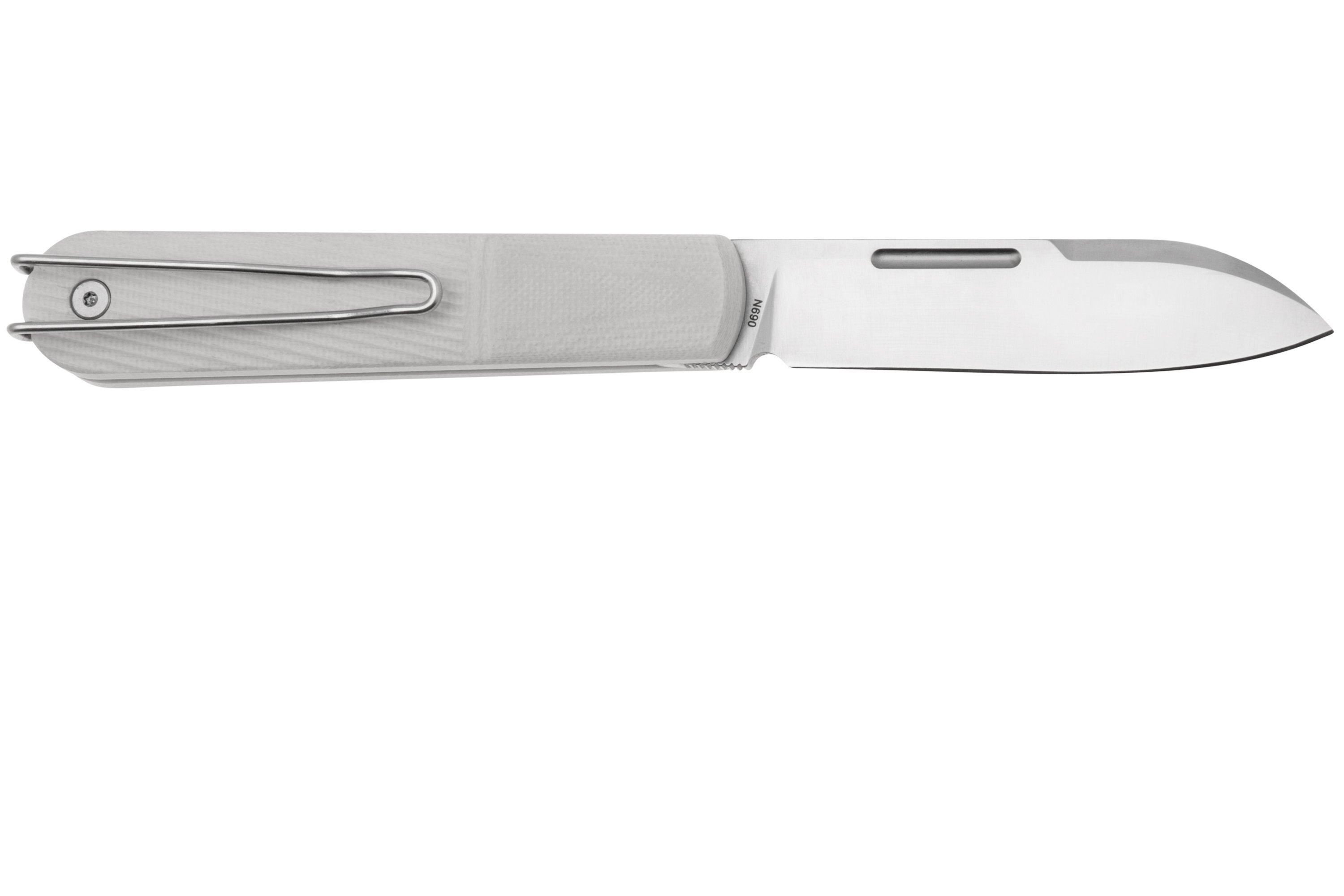 Real Steel Barlow RB5, 8021I Droppoint N690, Ivory G10, slipjoint ...