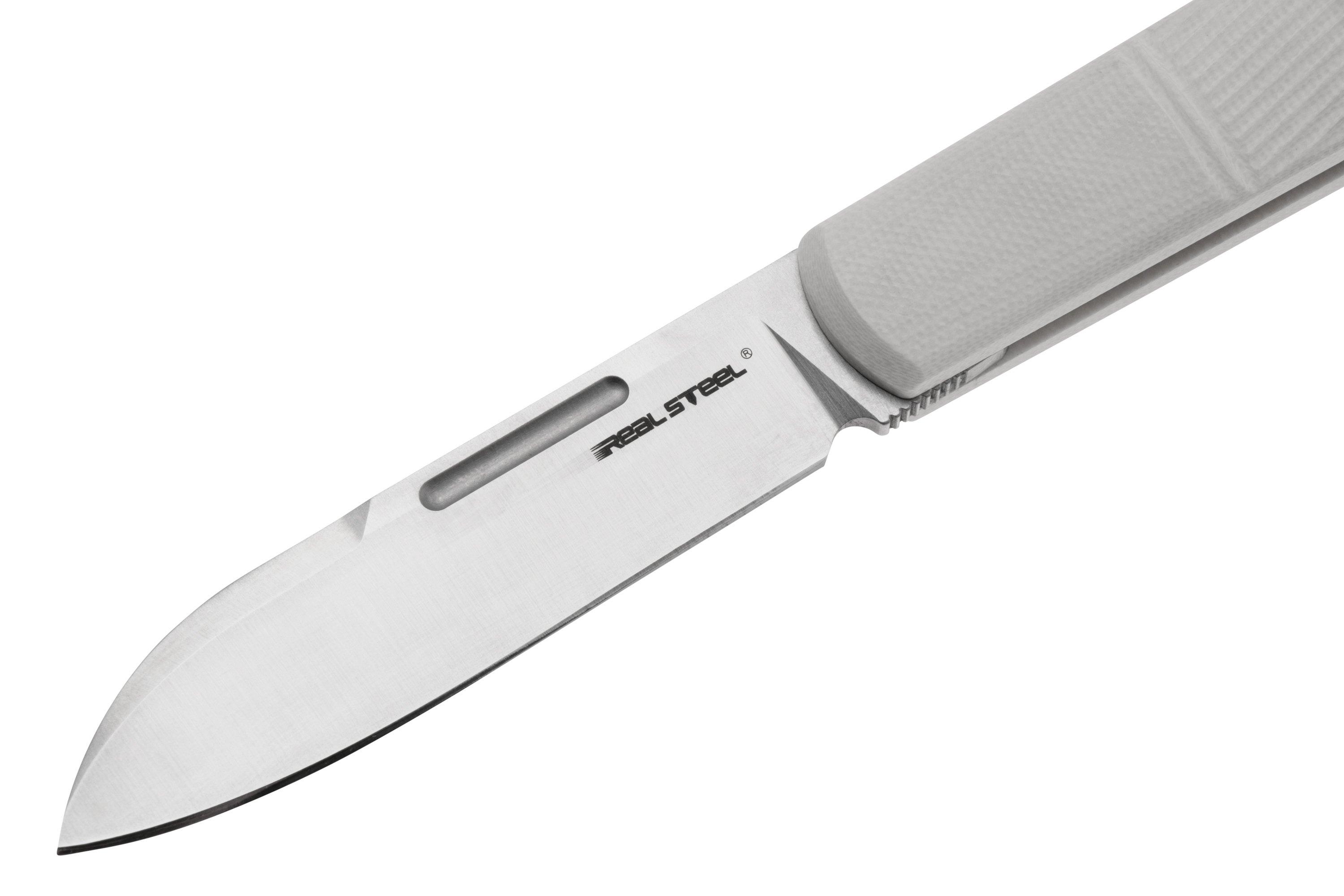 Real Steel Barlow RB5, 8021I Droppoint N690, Ivory G10, slipjoint ...