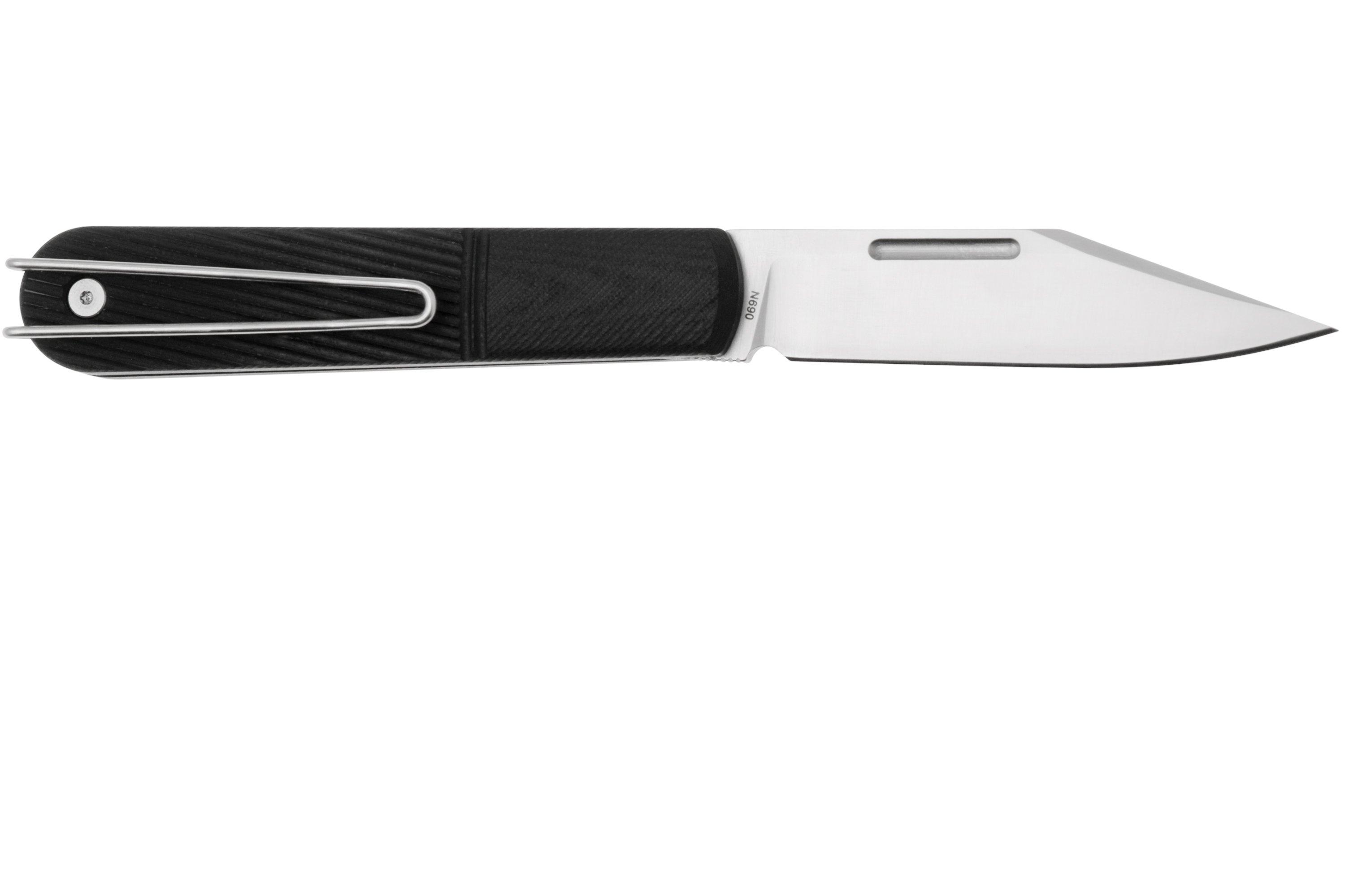 Real Steel Barlow RB5, 8022B Clippoint N690, Black G10, slipjoint ...