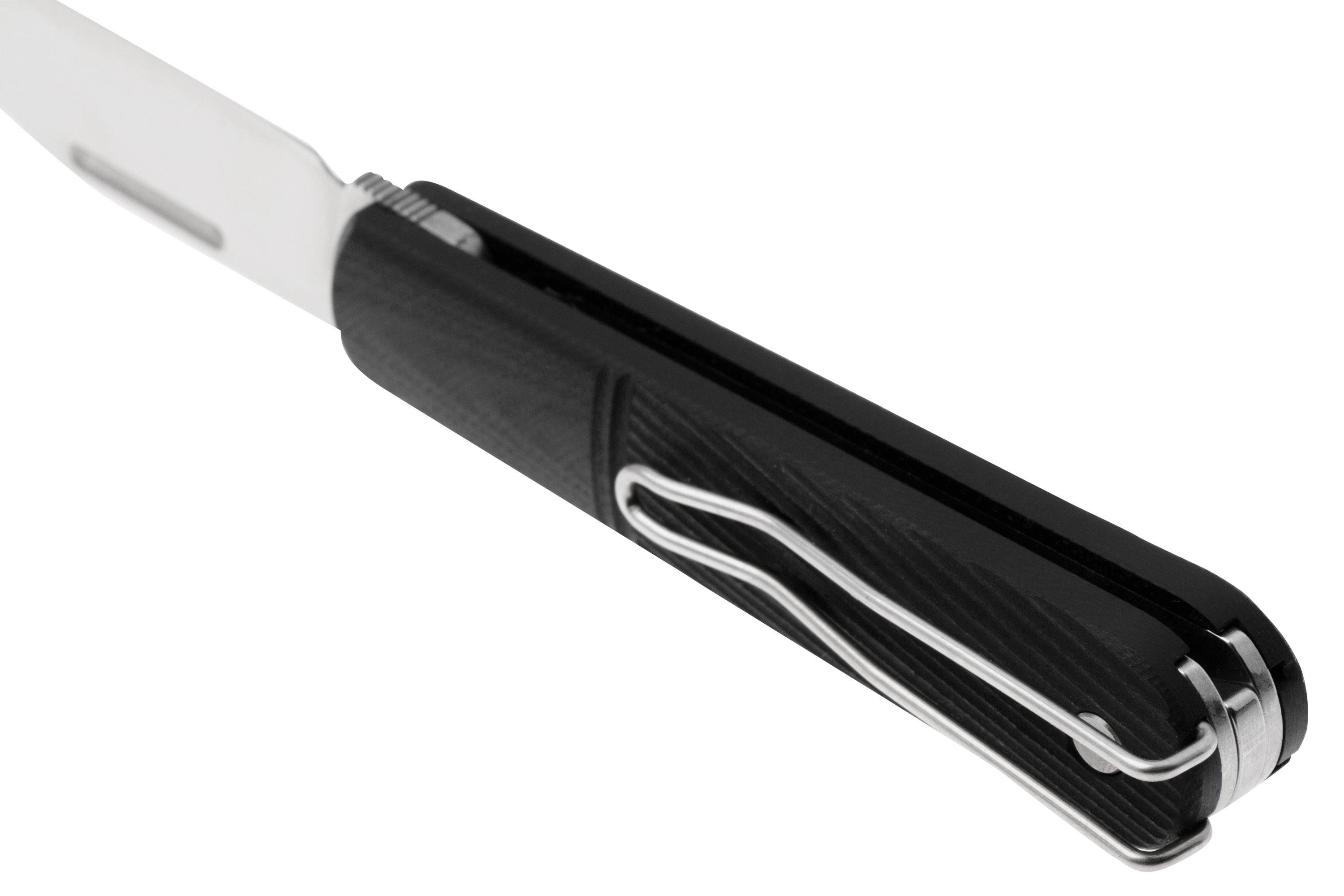 Real Steel Barlow RB5, 8022B Clippoint N690, Black G10, slipjoint ...