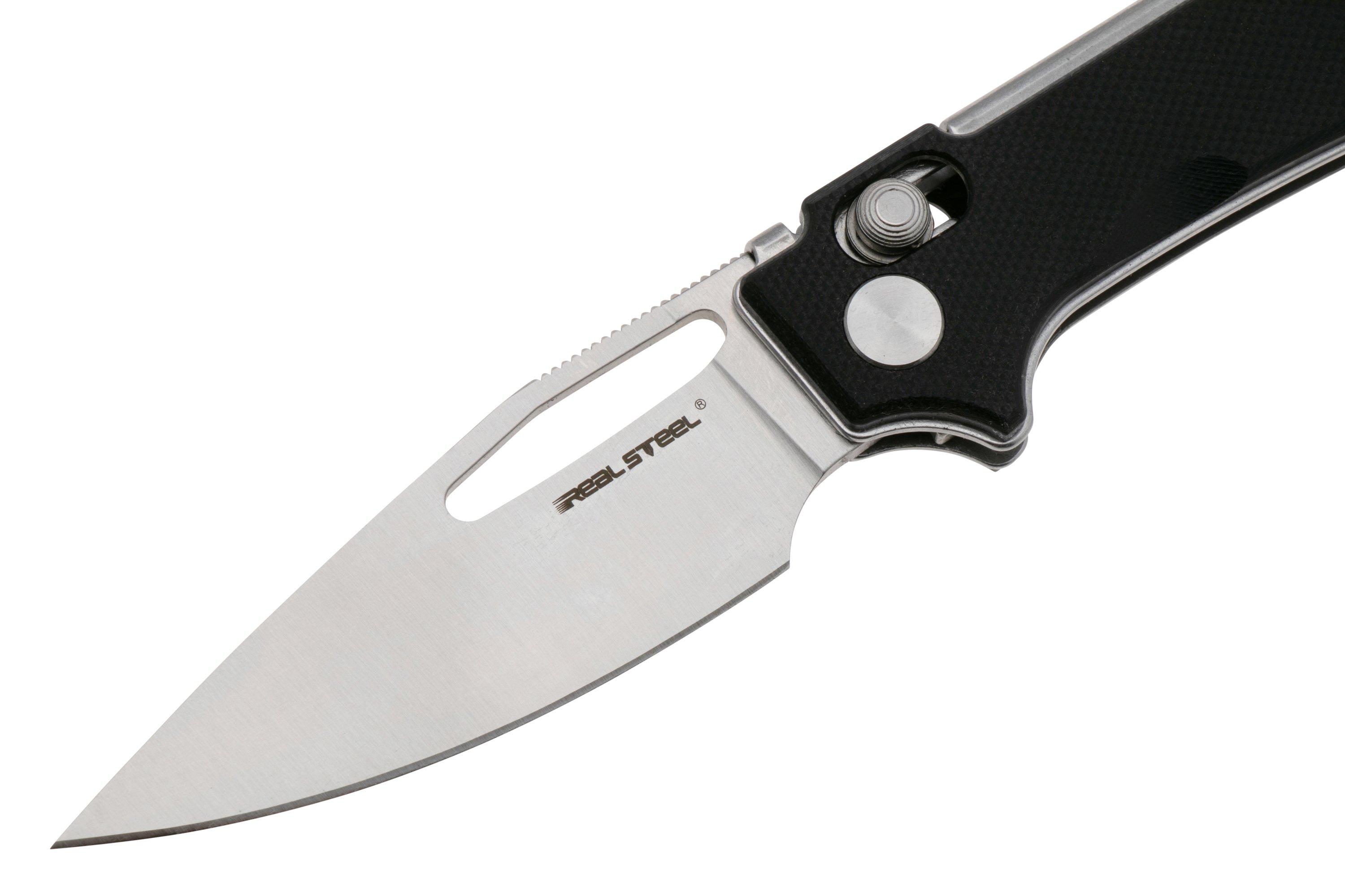 Real Steel Vis 8051BS Satin 12C27, Black G10, pocket knife, Jakub ...