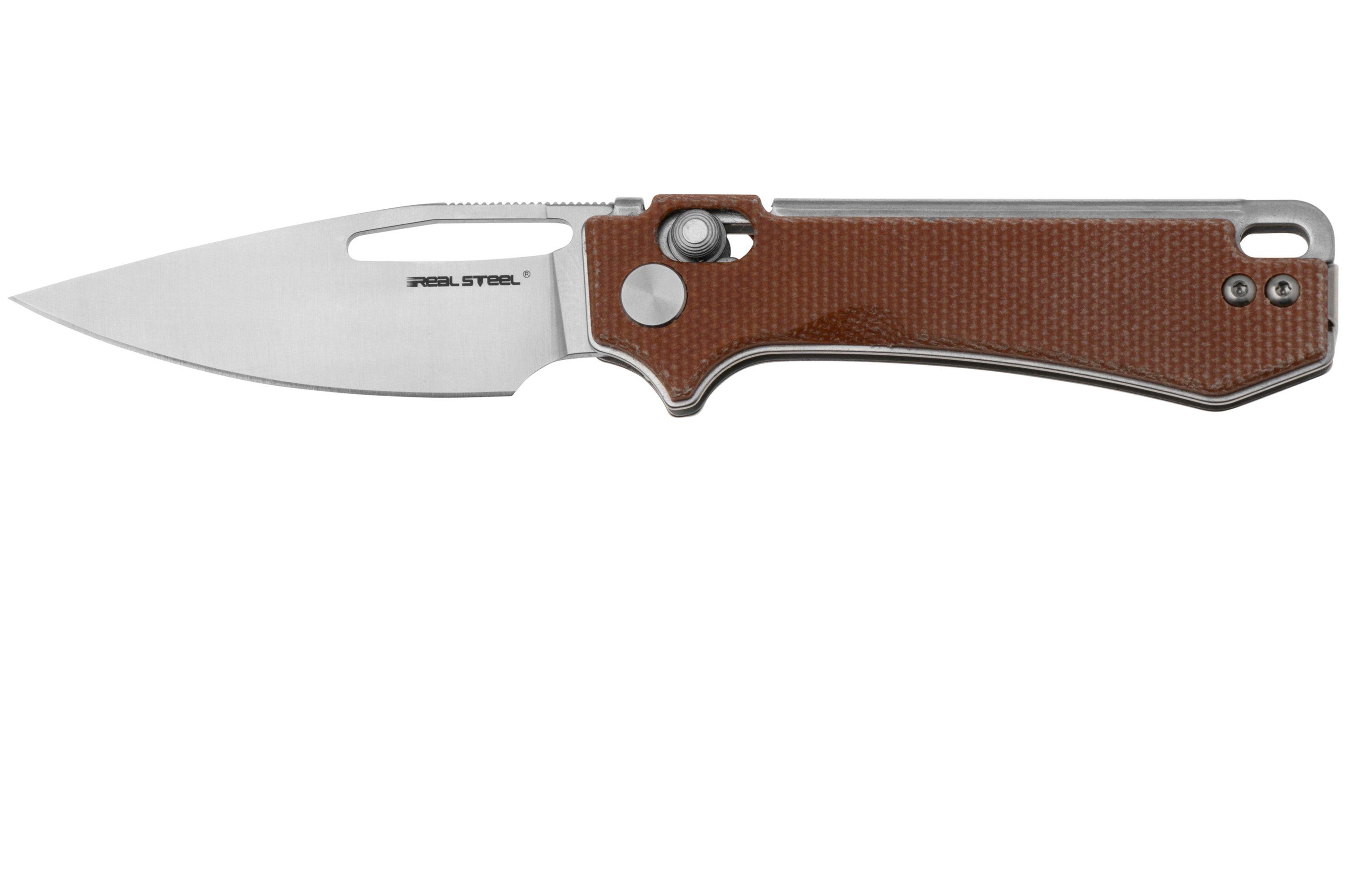 Real Steel Vis 8051NM Satin 12C27, Natural Micarta, pocket knife, Jakub ...