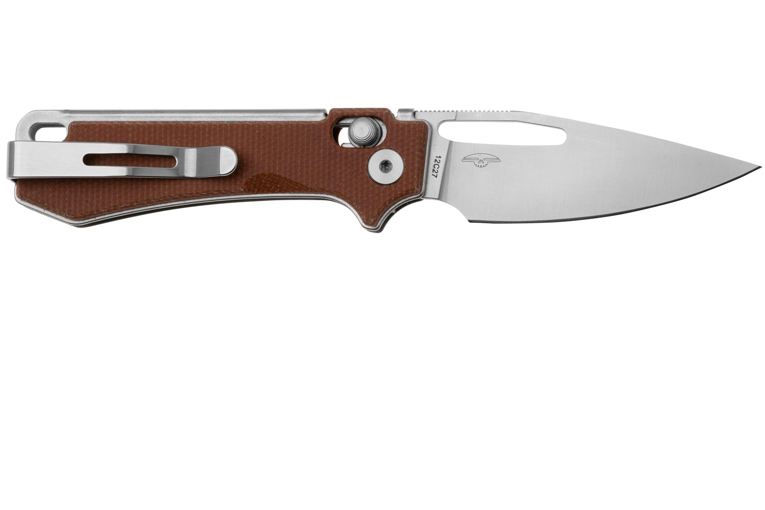 Real Steel Vis 8051NM Satin 12C27, Natural Micarta, pocket knife, Jakub ...