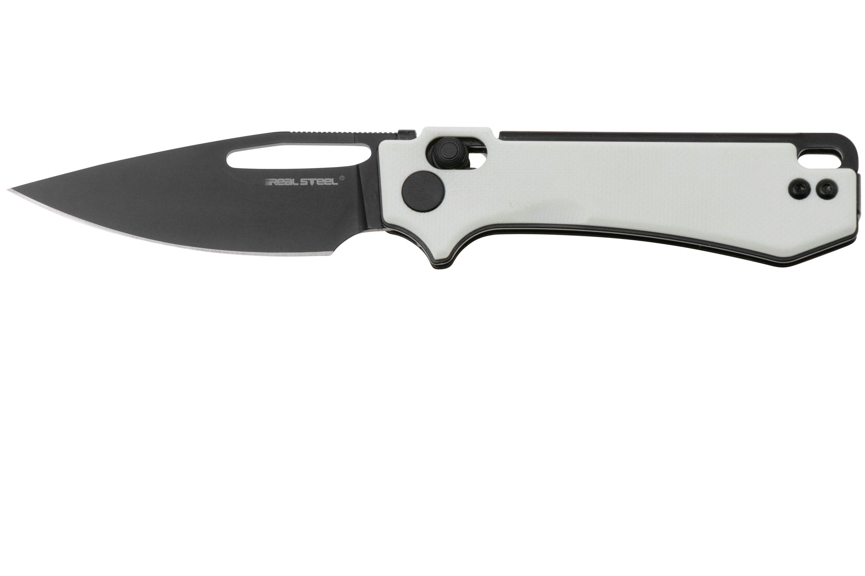 Real Steel Vis 8051WB Black 12C27, White G10 pocket knife, Jakub ...
