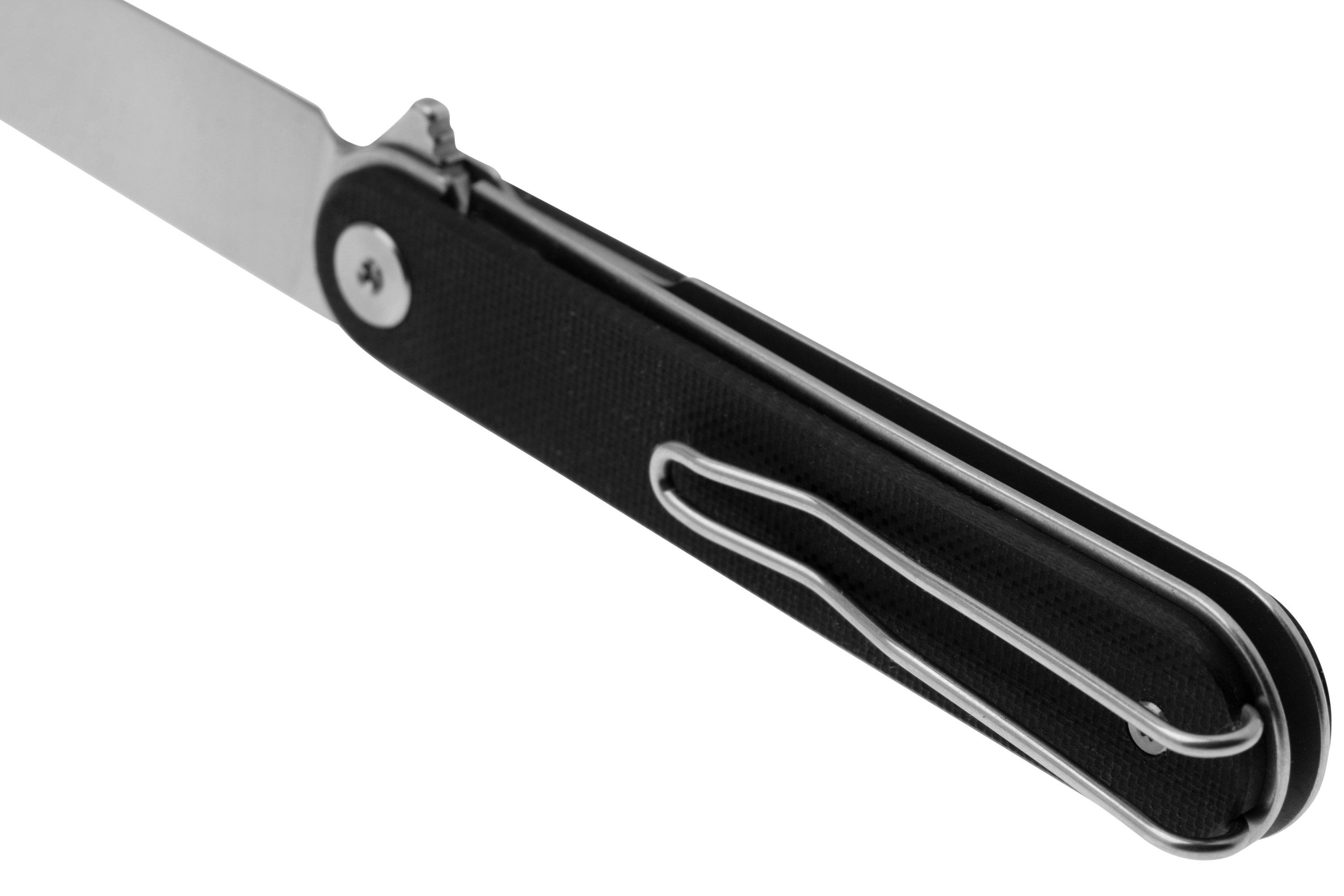 Real Steel Iris Flipper 8061AB Satin 12C27, Black G10, pocket knife ...