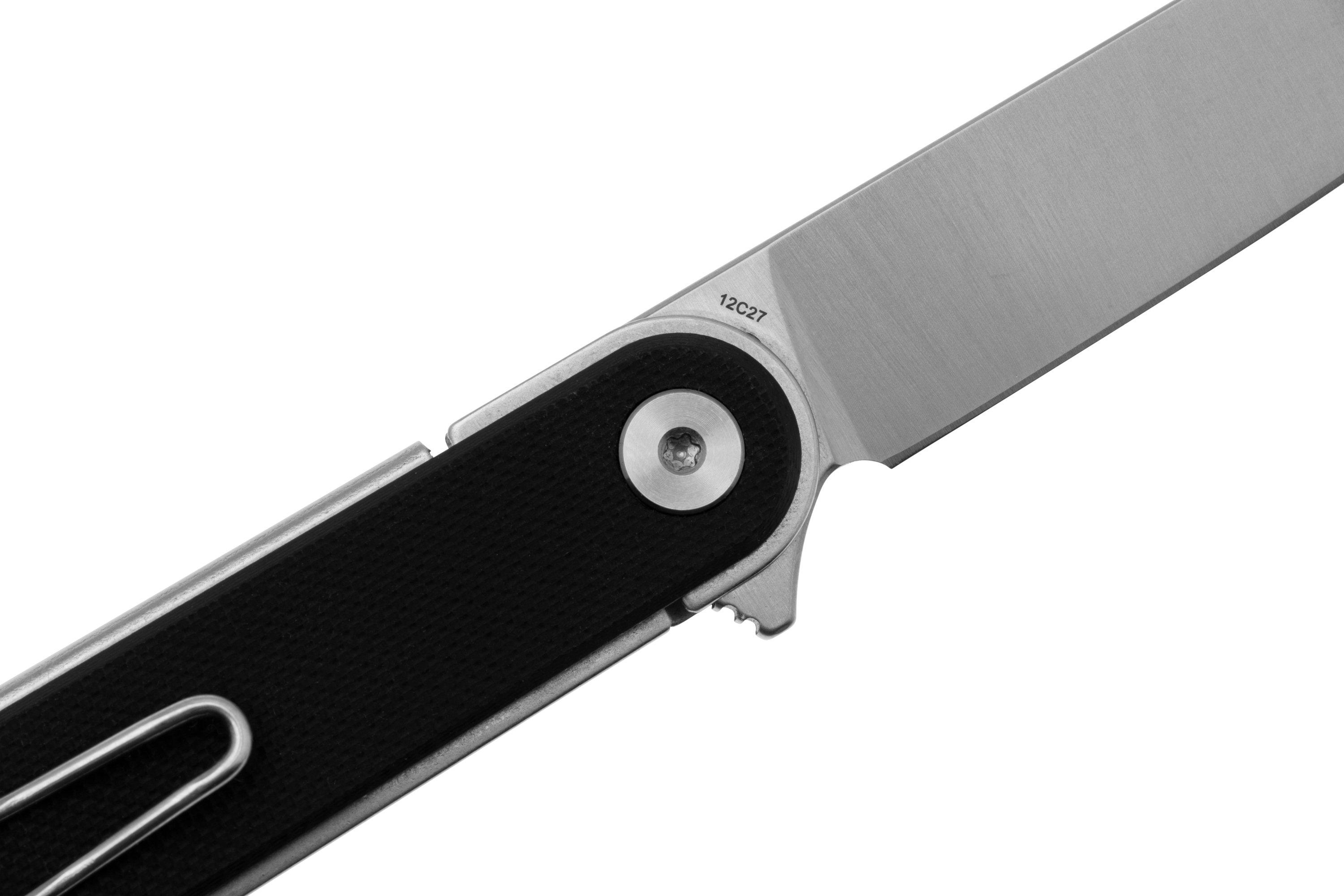 Real Steel Iris Flipper 8061AB Satin 12C27, Black G10, pocket knife ...