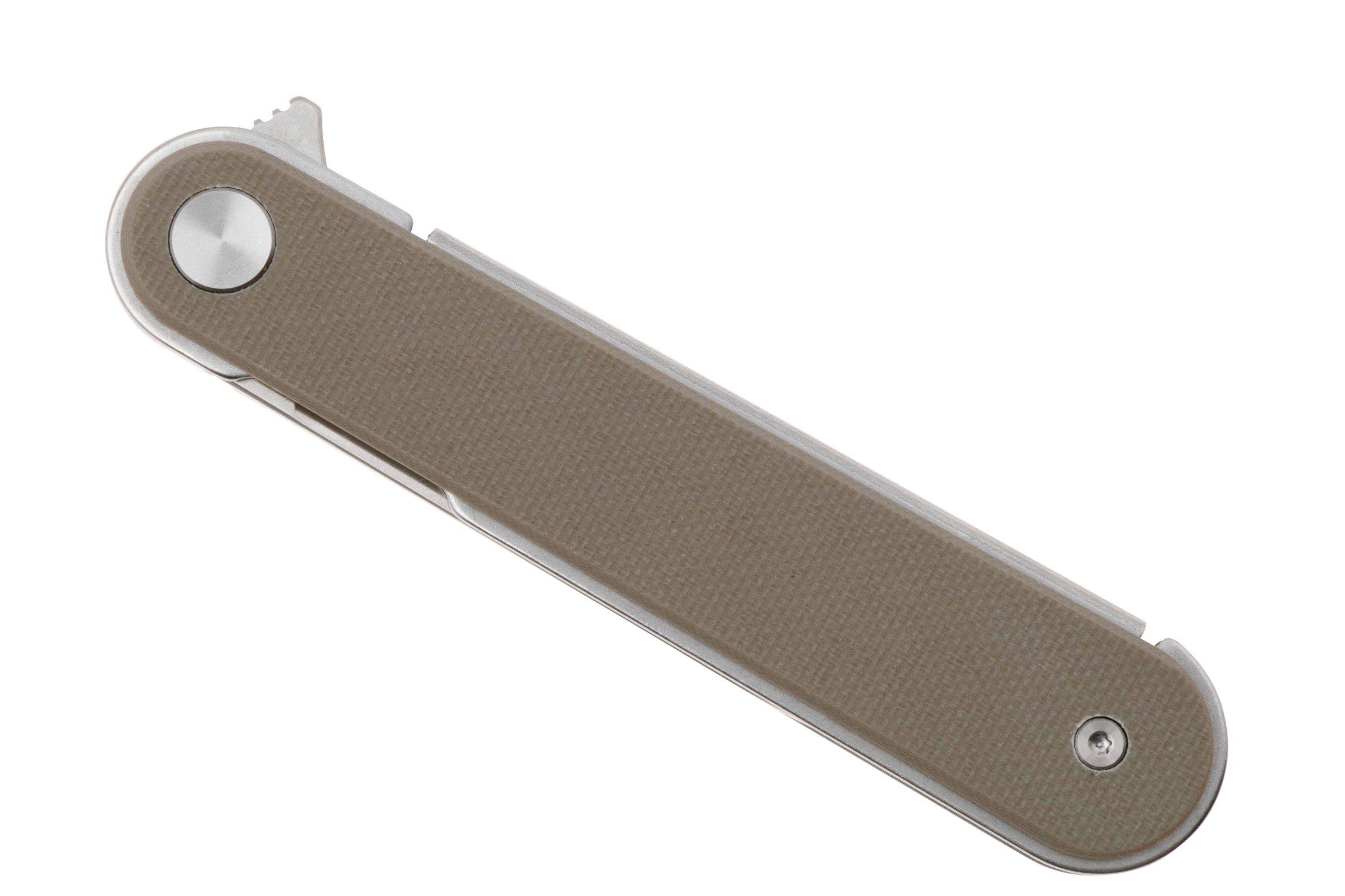 Real Steel Iris Flipper 8061AC Satin 12C27, Coyote G10, pocket knife | Advantageously shopping ...