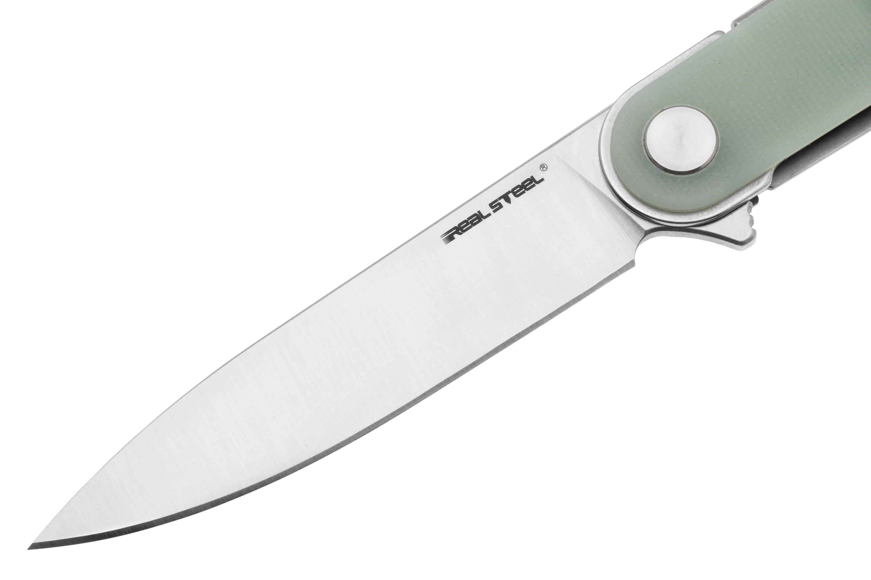 Real Steel Iris Flipper 8061AN Satin 12C27, Natural G10, pocket knife ...