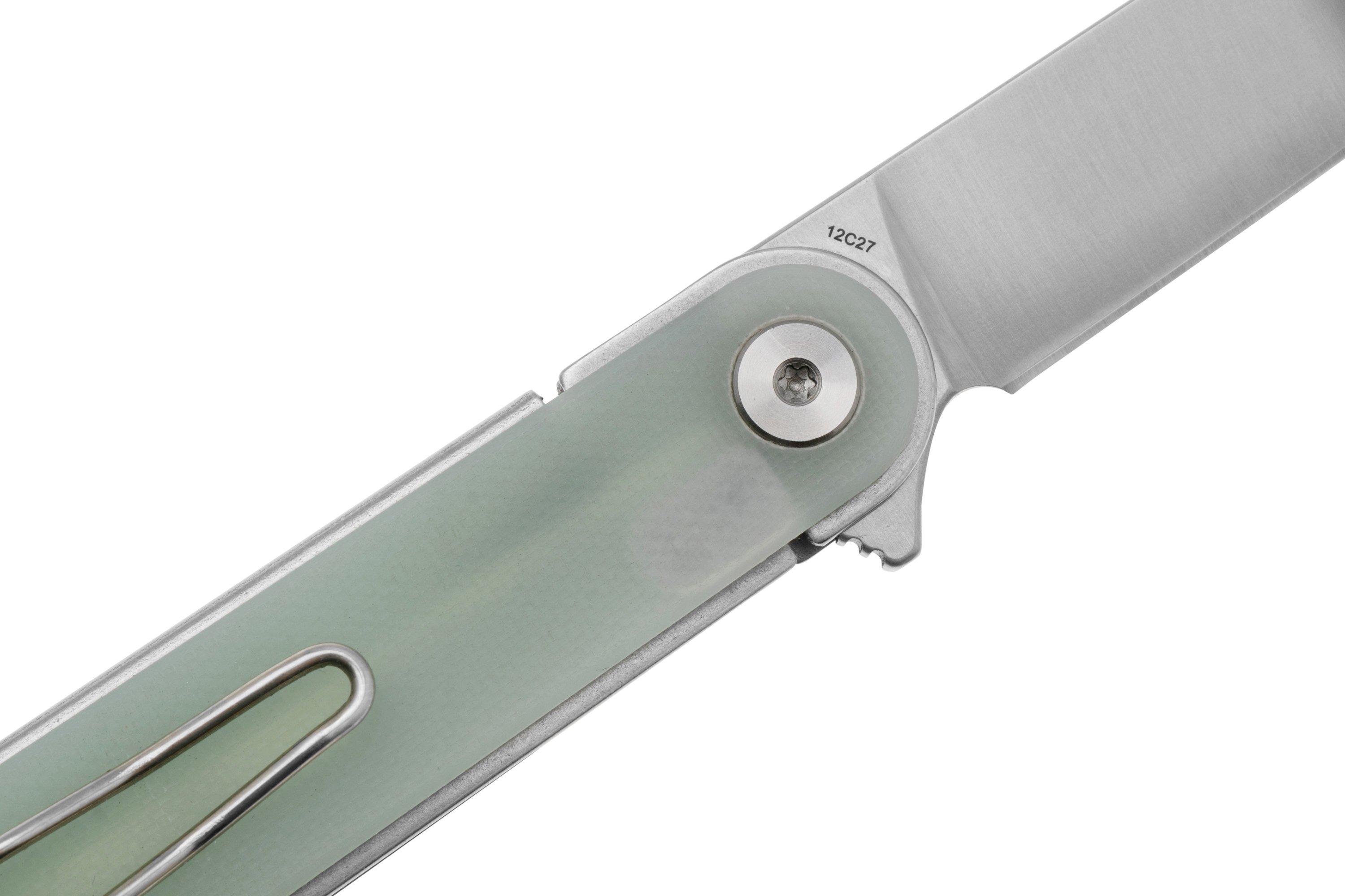 Real Steel Iris Flipper 8061AN Satin 12C27, Natural G10, pocket knife ...