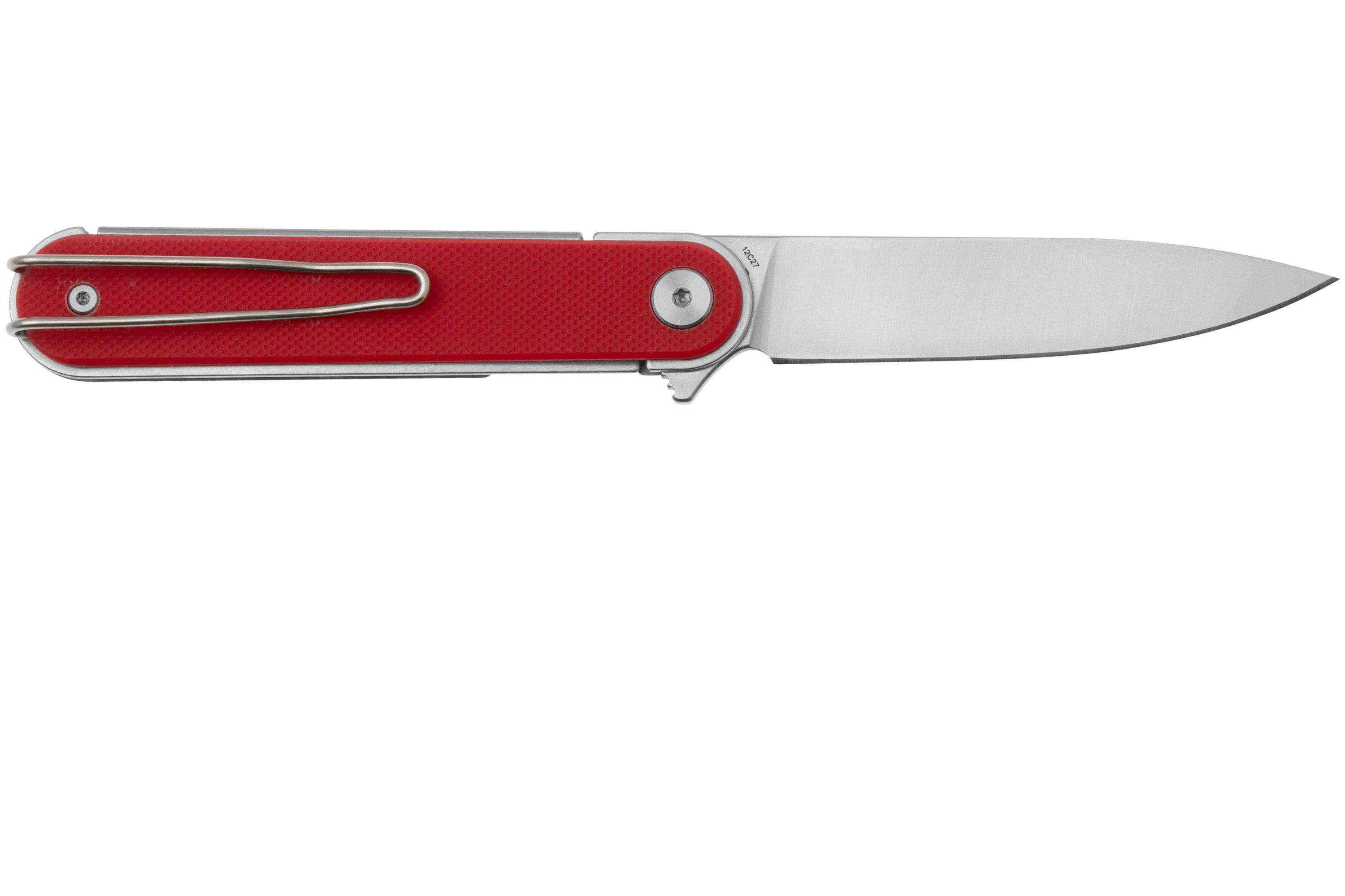 Real Steel Iris Flipper 8061AR Satin 12C27, Red G10, Taschenmesser ...