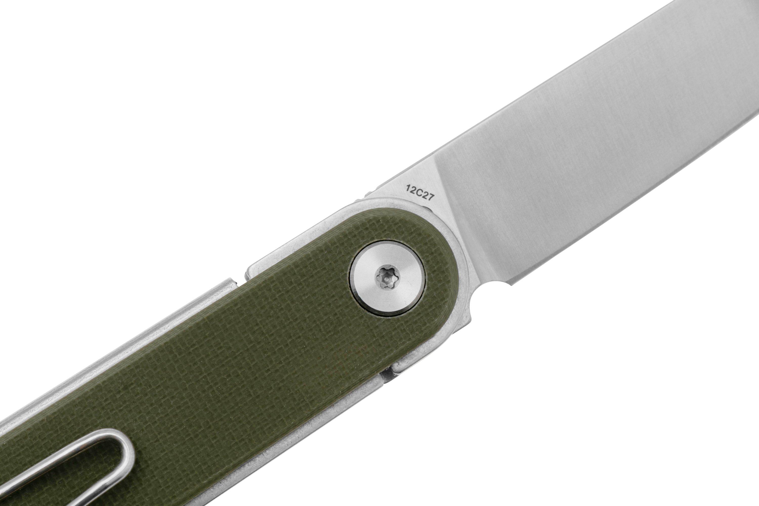 Real Steel Iris Front Flipper 8061BG Satin 12C27, OD Green G10, zakmes ...