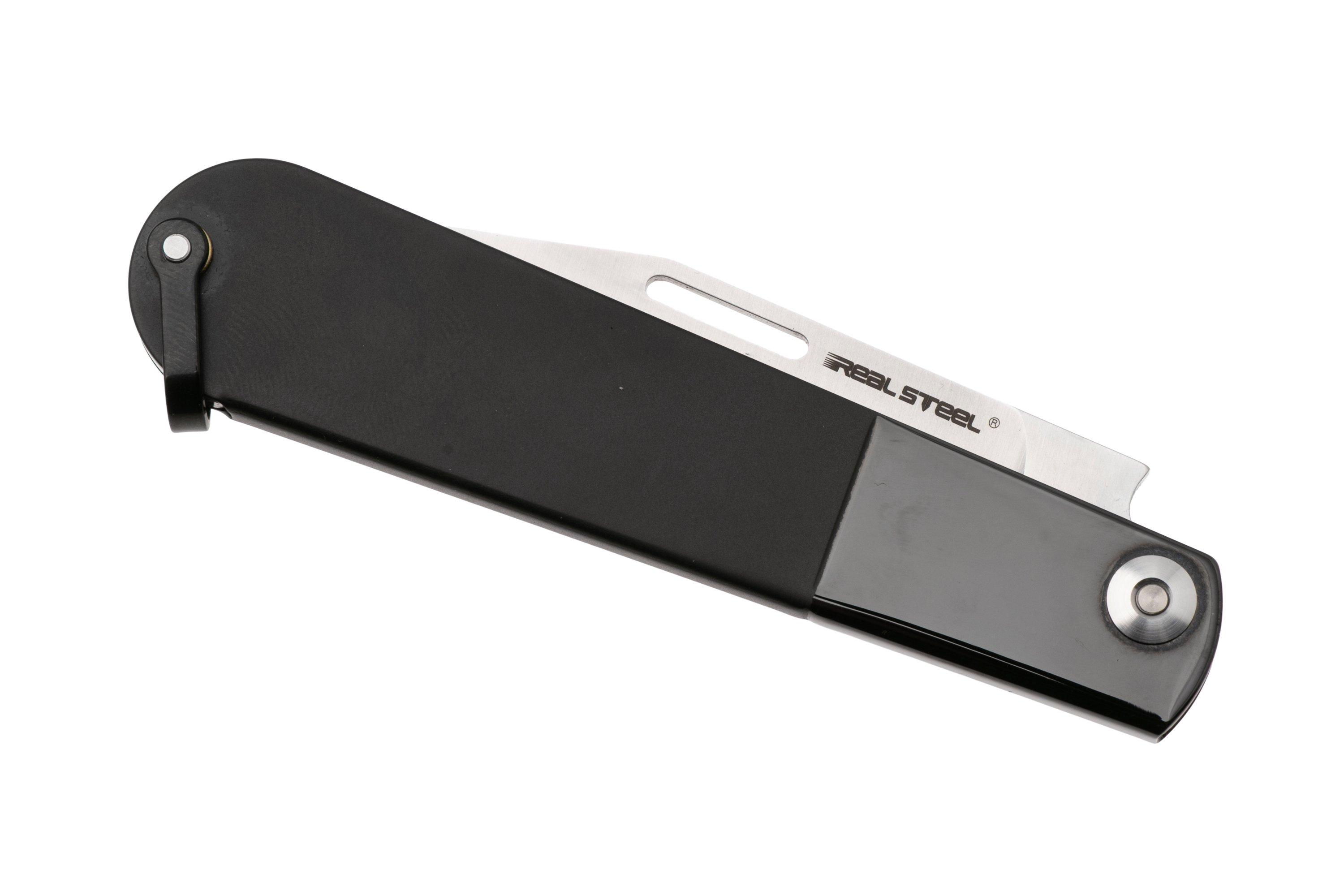 Real Steel Barlow RB-3 8342B, Satin 12C27, Black Stainless Steel pocket ...