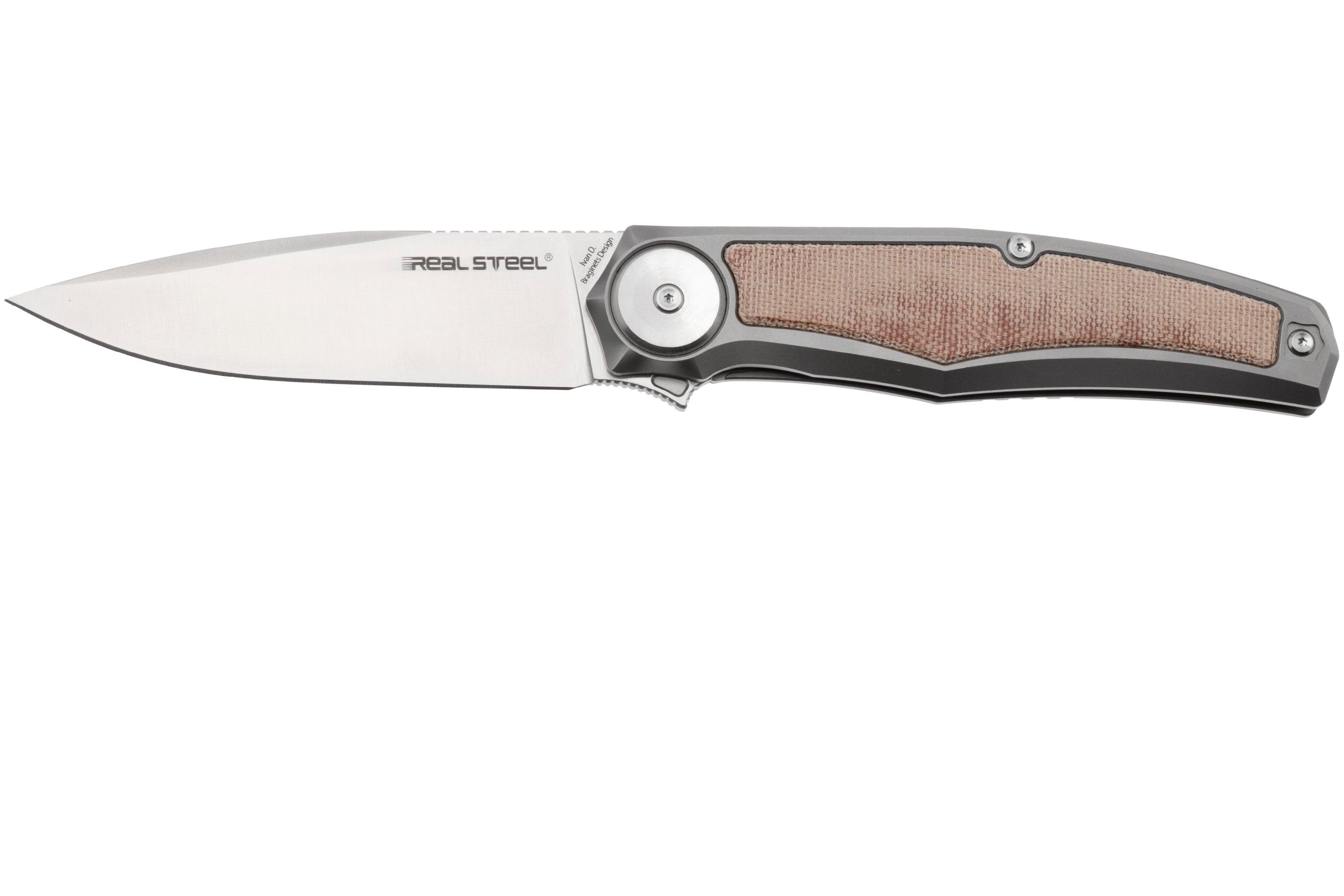 Nóż składany Real Steel Avangard 9782 Satin M390, Titanium Natural ...
