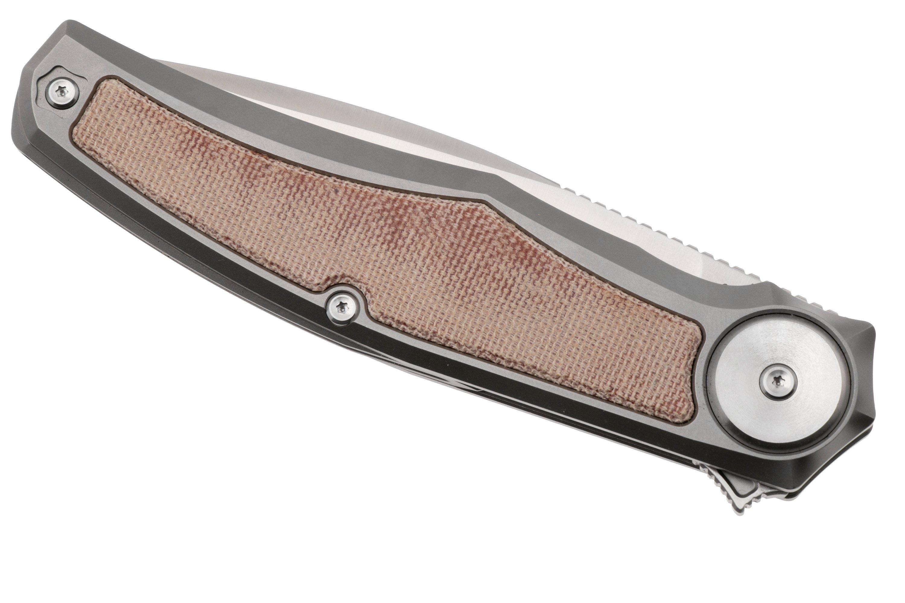 Real Steel Avangard 9782 Satin M390, Titanium Natural Micarta, pocket ...