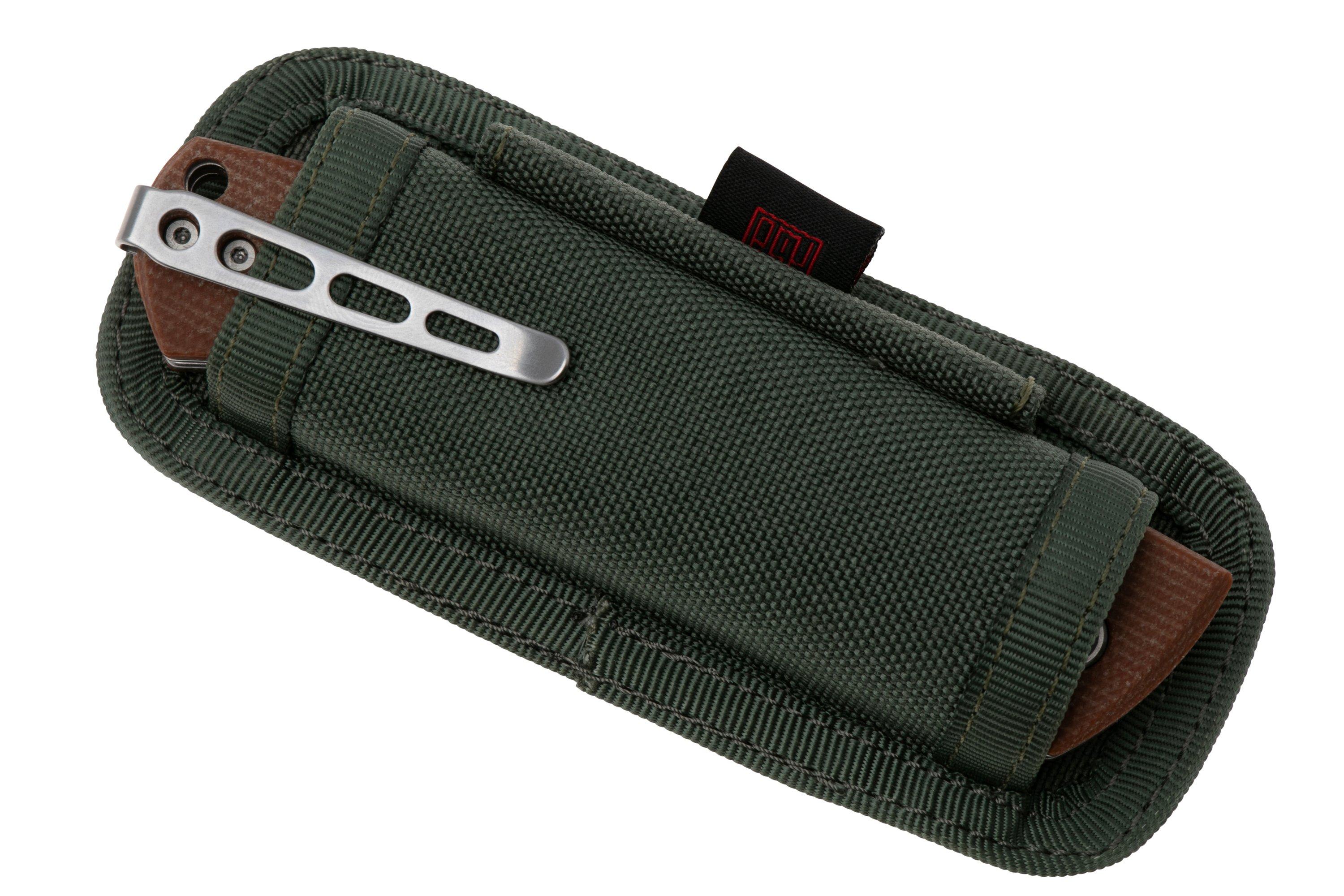 Real Steel Pathfinder RS7851 Bushcraft Folder Blade Green Nylon Pouch ...