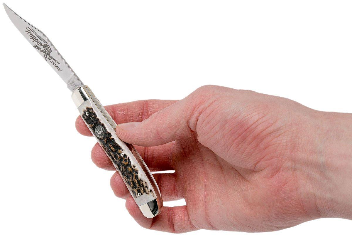 Robert Klaas US Trapper 95mm Real Stag 412-1-251-TRS zakmes | Voordelig ...