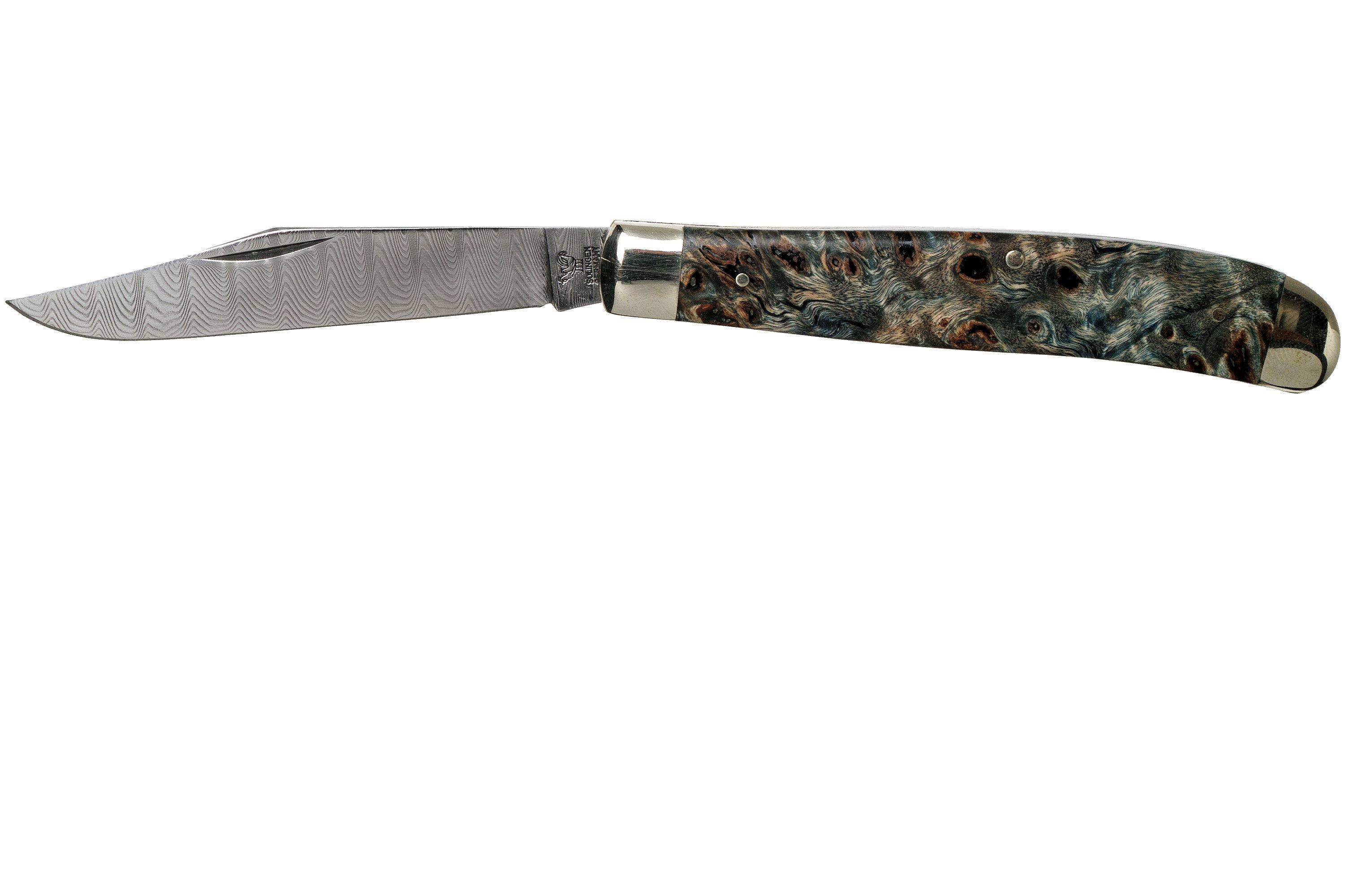 Robert Klaas US Trapper Damast 95mm Poplar Burl 412-1-8MAP-BL ...